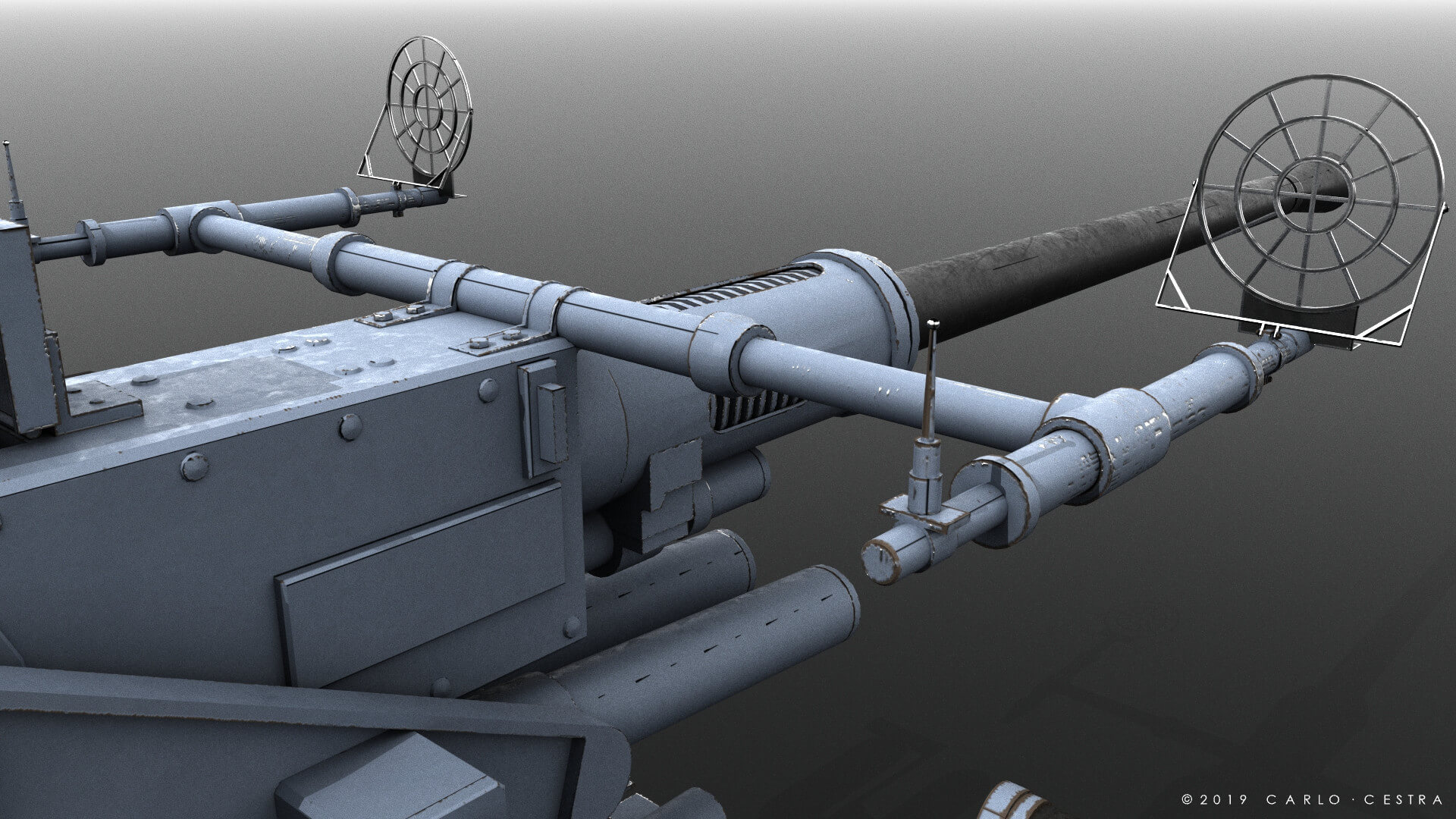 Bofors 40mm Gun - 3D Model by Carlo Cestra