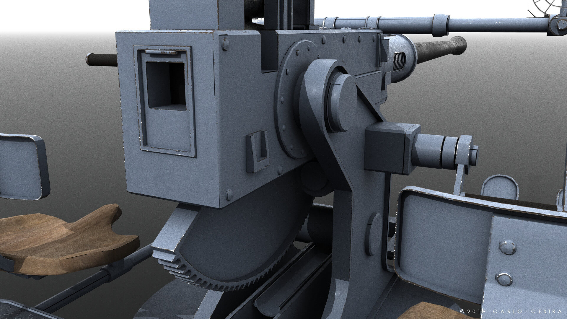 Bofors 40mm Gun - 3D Model by Carlo Cestra