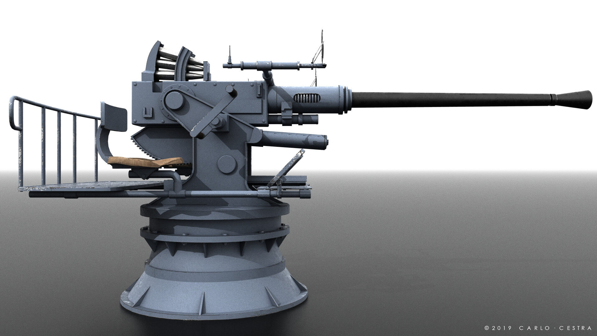Bofors 40mm Gun - 3D Model by Carlo Cestra