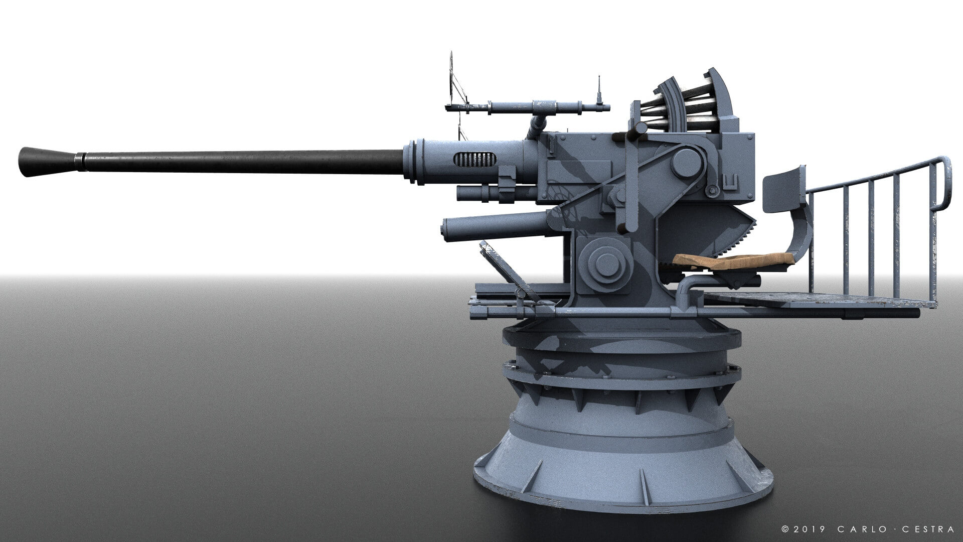 Bofors 40mm Gun - 3D Model by Carlo Cestra