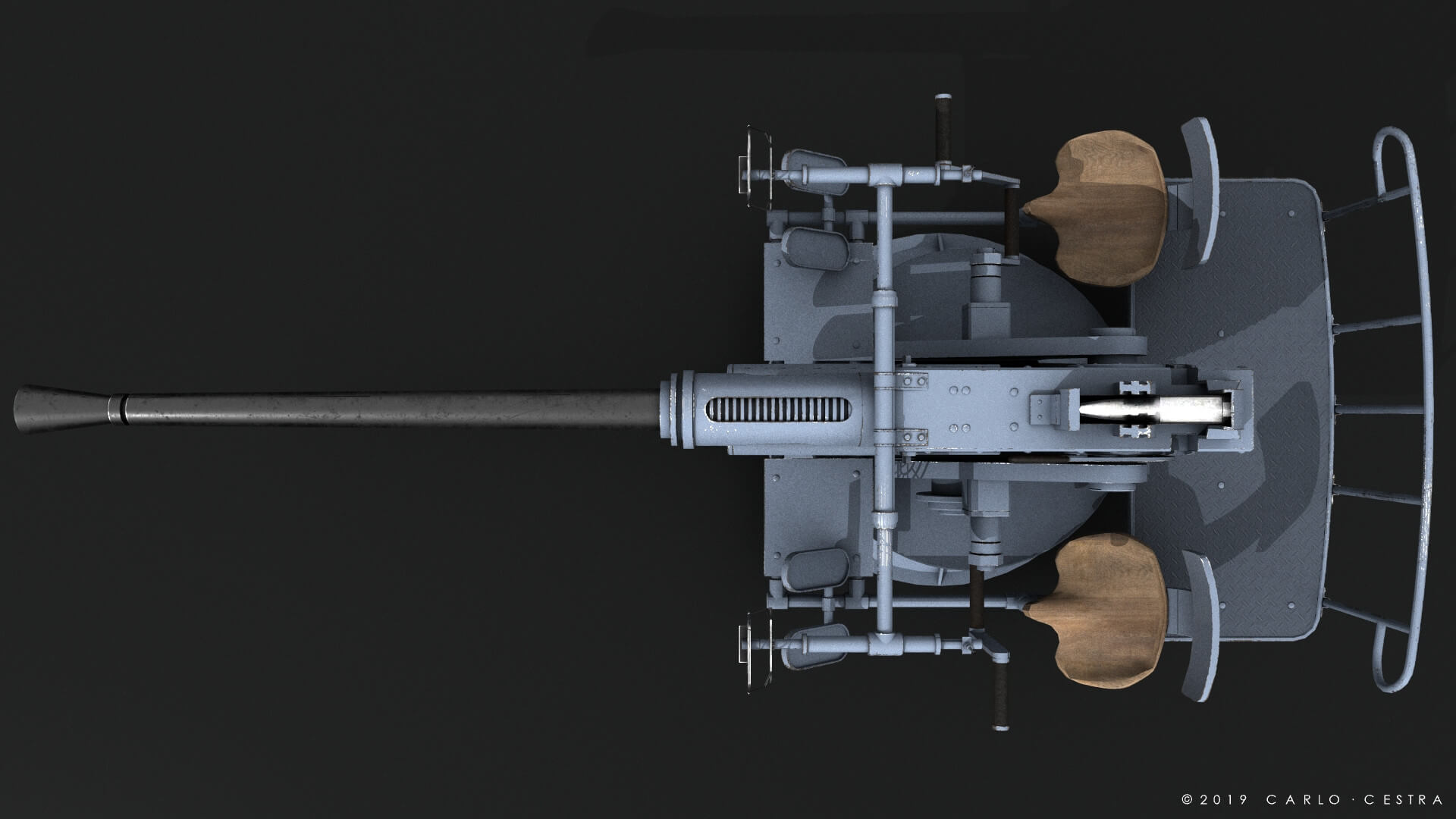 Bofors 40mm Gun - 3D Model by Carlo Cestra