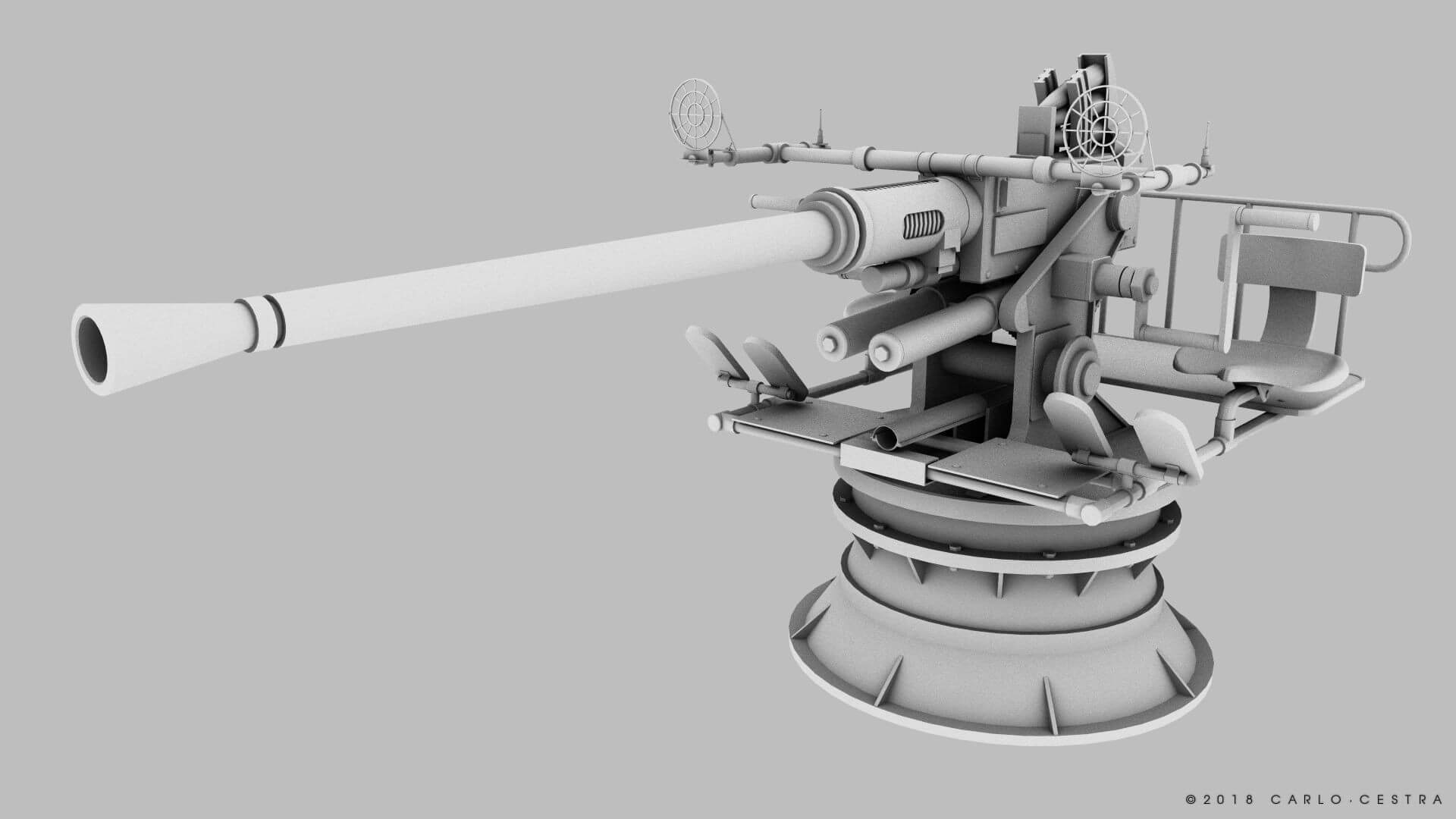 Bofors 40mm Gun - 3D Model by Carlo Cestra