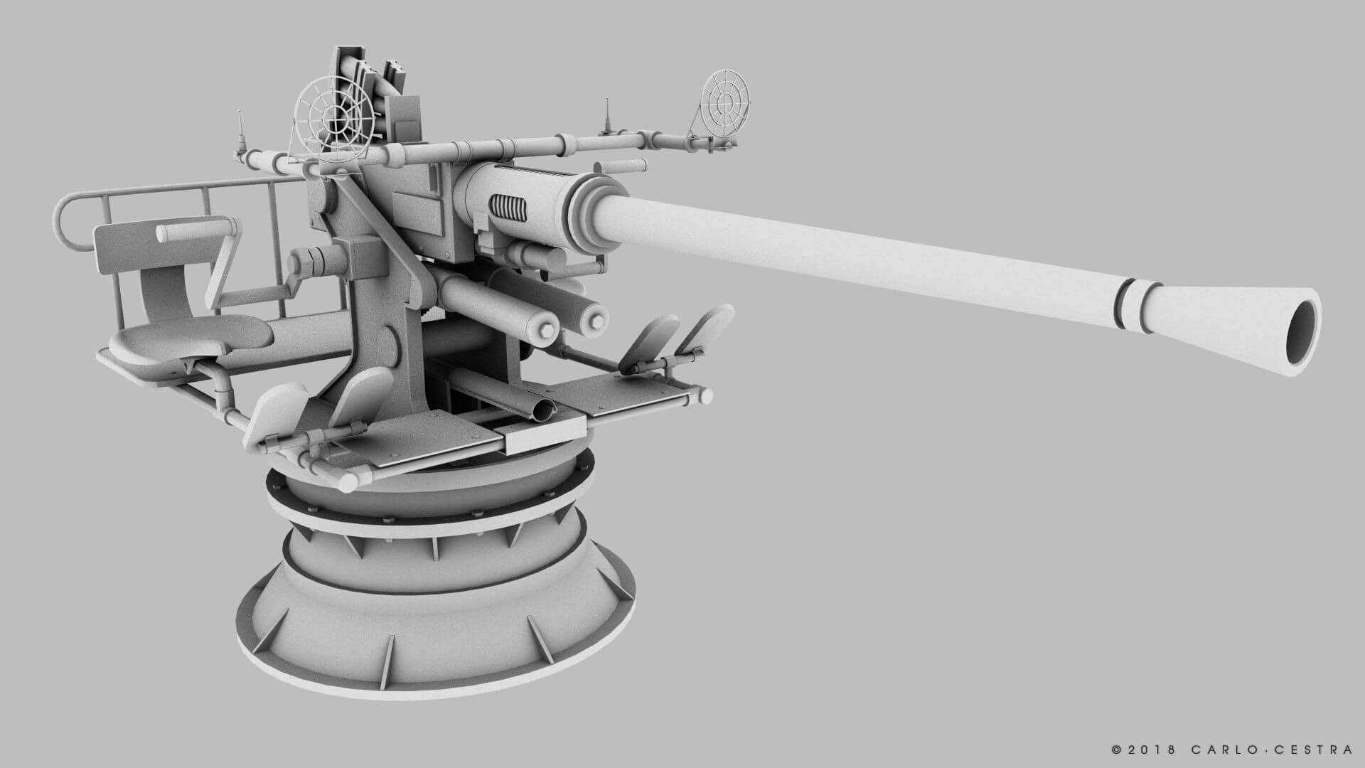 Bofors 40mm Gun - 3D Model by Carlo Cestra