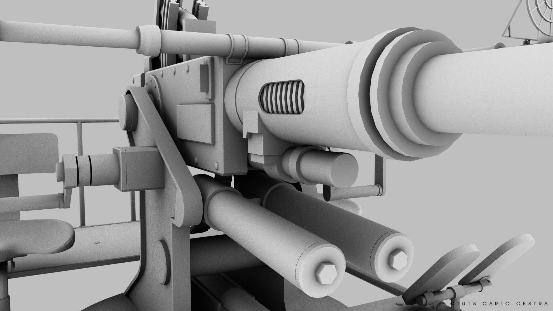 Bofors 40mm Gun - 3D Model by Carlo Cestra