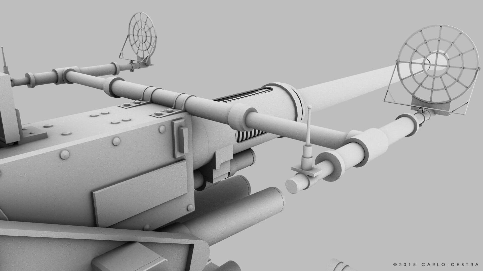 Bofors 40mm Gun - 3D Model by Carlo Cestra