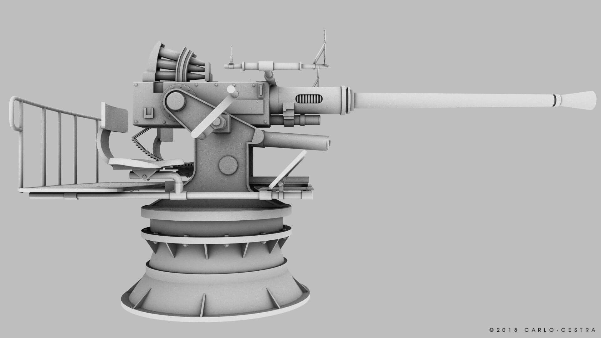 Bofors 40mm Gun - 3D Model by Carlo Cestra