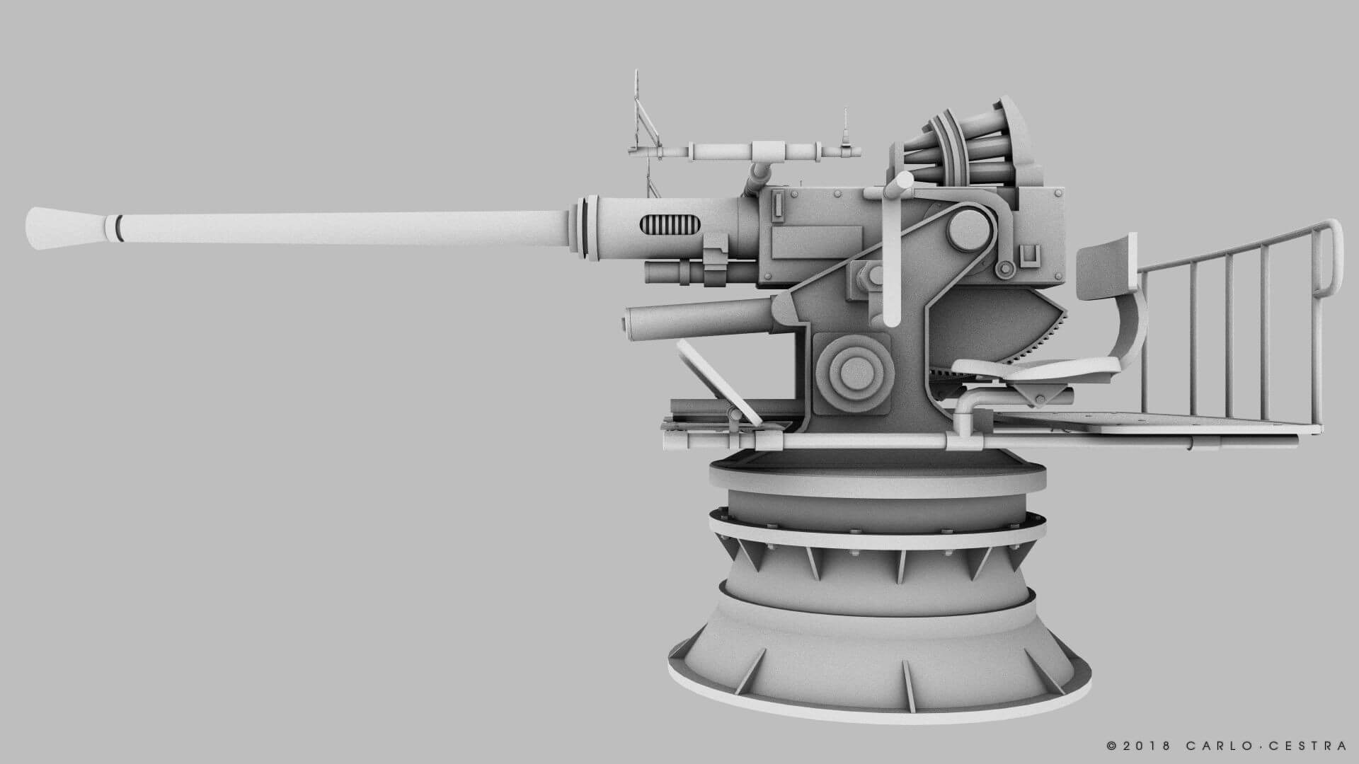 Bofors 40mm Gun - 3D Model by Carlo Cestra