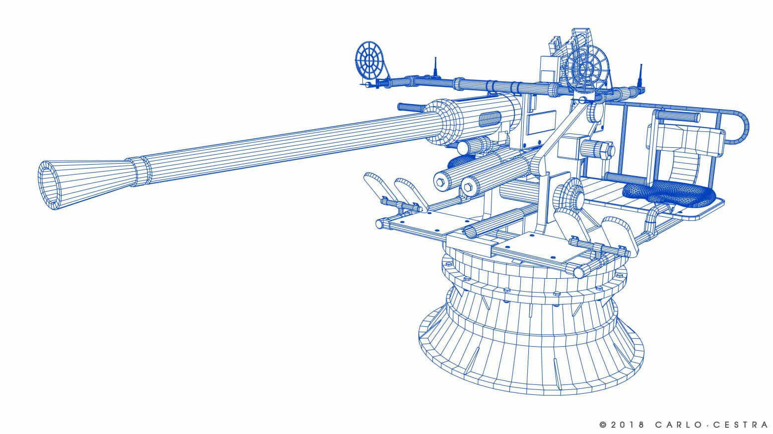Bofors 40mm Gun - 3D Model by Carlo Cestra