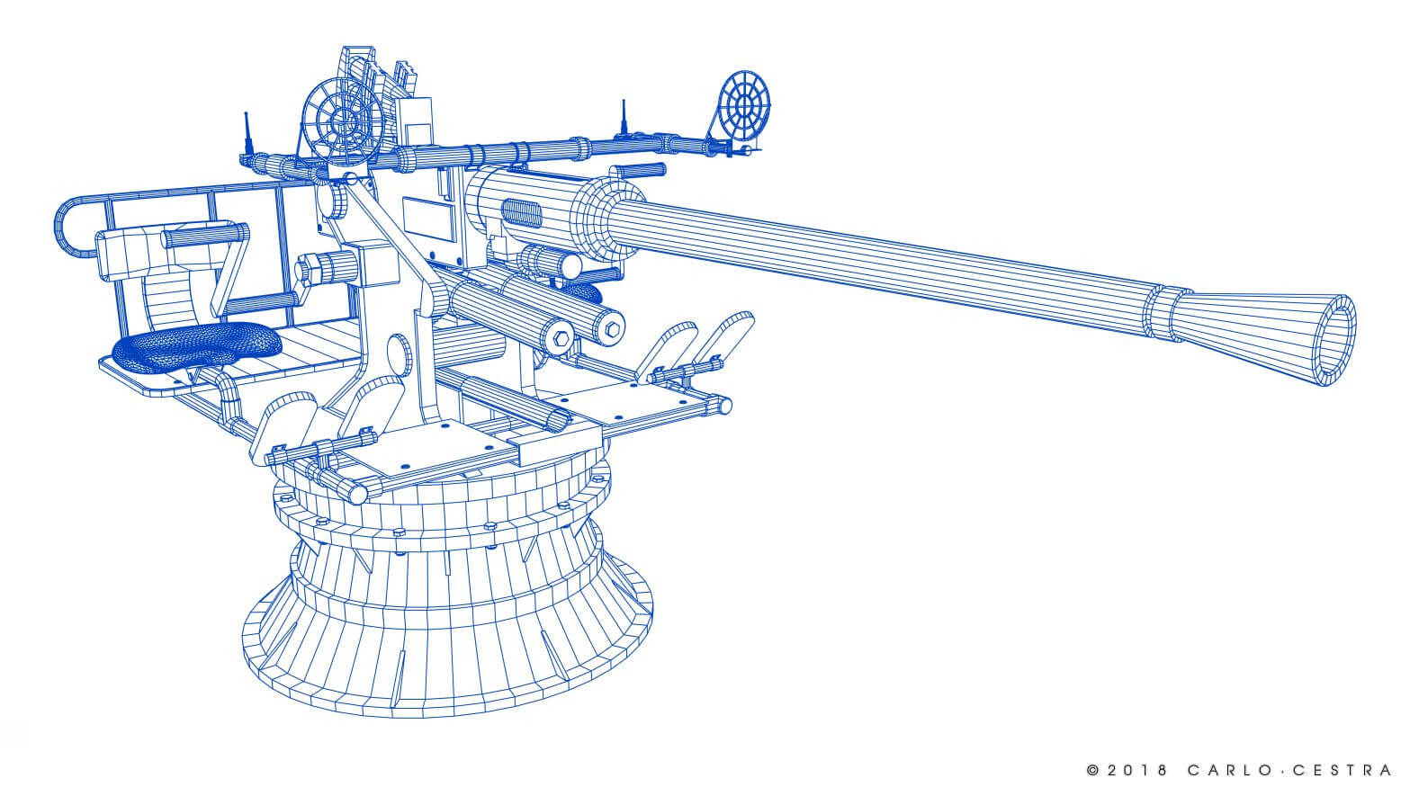 Bofors 40mm Gun - 3D Model by Carlo Cestra