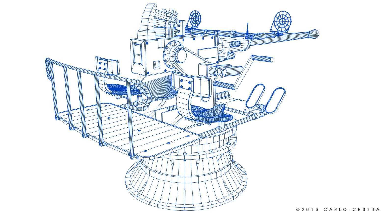 Bofors 40mm Gun - 3D Model by Carlo Cestra