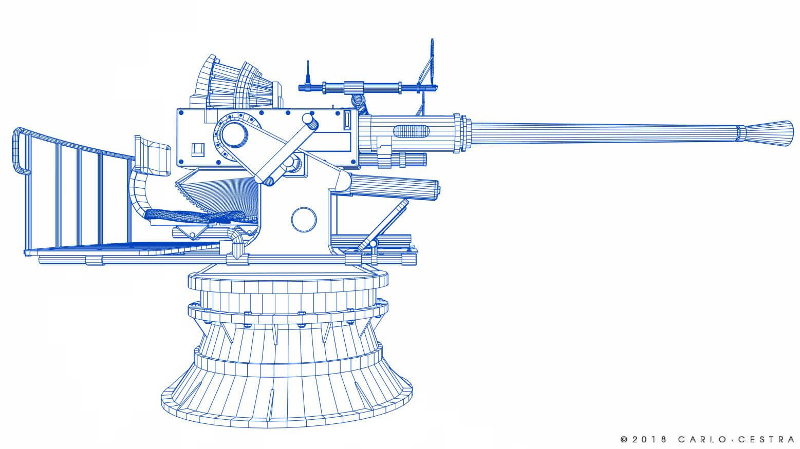 Bofors 40mm Gun - 3D Model by Carlo Cestra