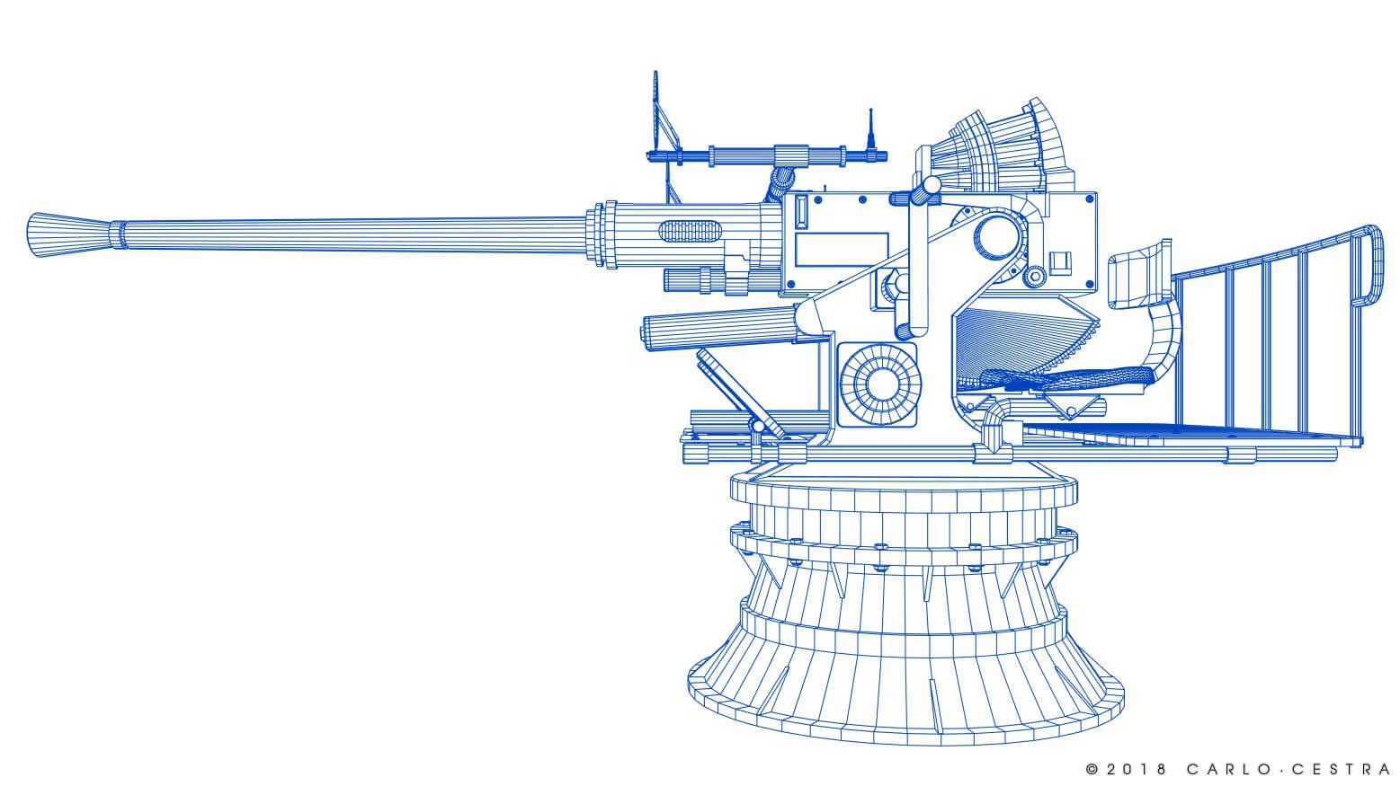 Bofors 40mm Gun - 3D Model by Carlo Cestra