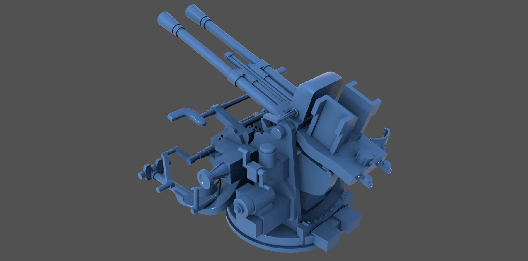 Breda 37-54 Twin 1/200 and 1/350 Scale 3D Model by Carlo Cestra