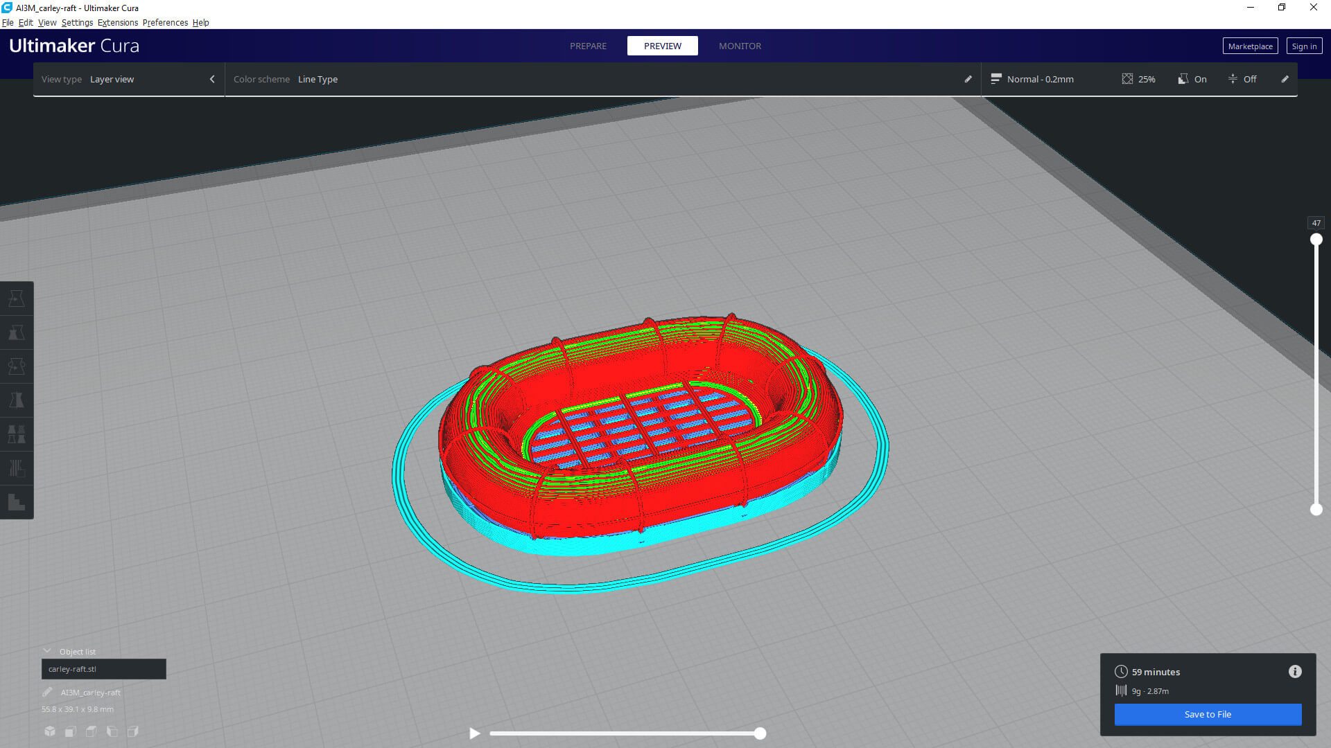 Carley Raft 1/72 Scale - 3D Model by Carlo Cestra