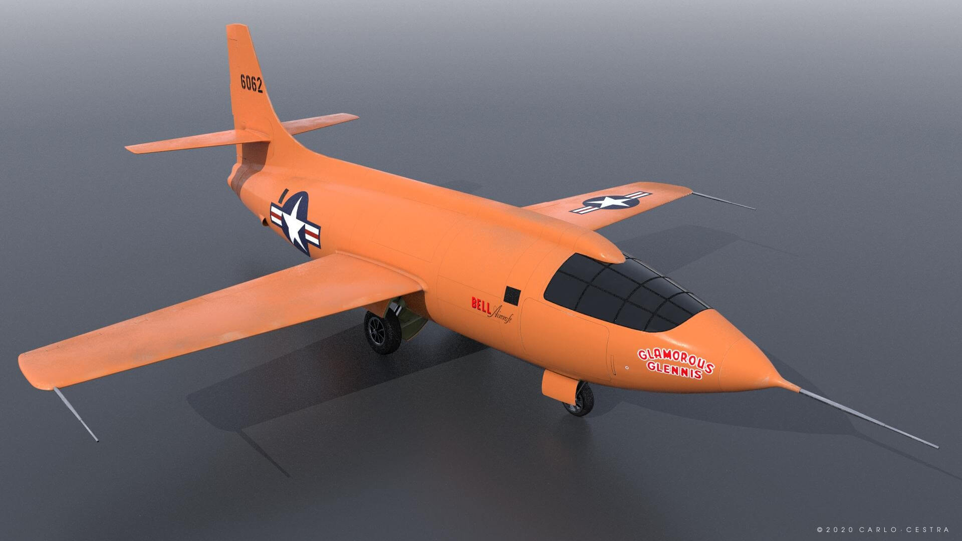 Bell X-1 3D Render, Digital Art by Carlo Cestra