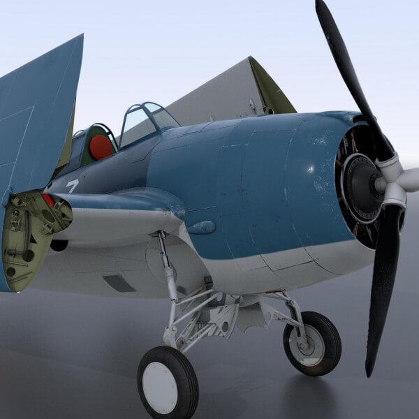 Grumman F2F-1 3D Render, Digital Art by Carlo Cestra