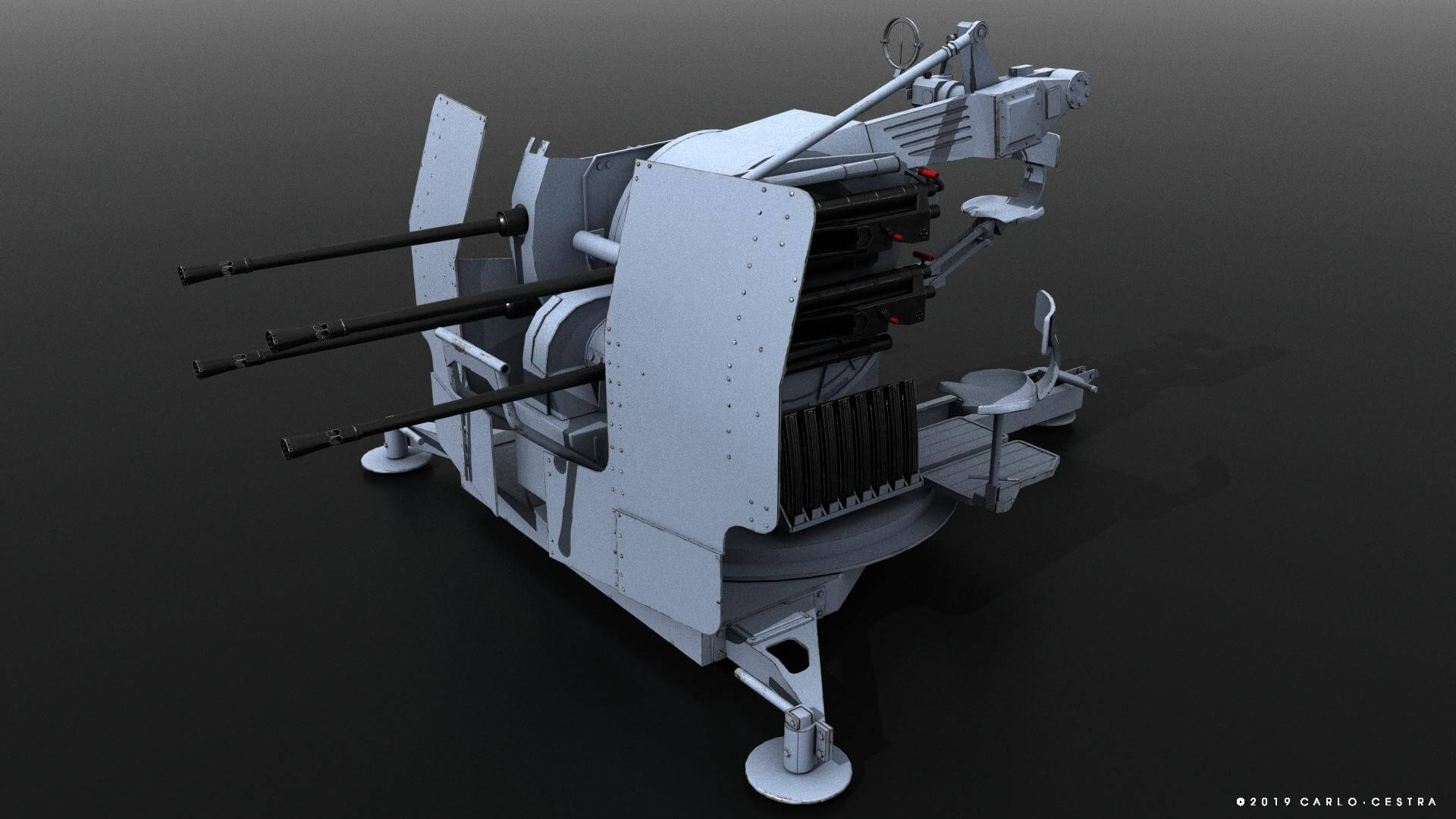 German 20mm Flak 38 Vierling - 3D Model by Carlo Cestra