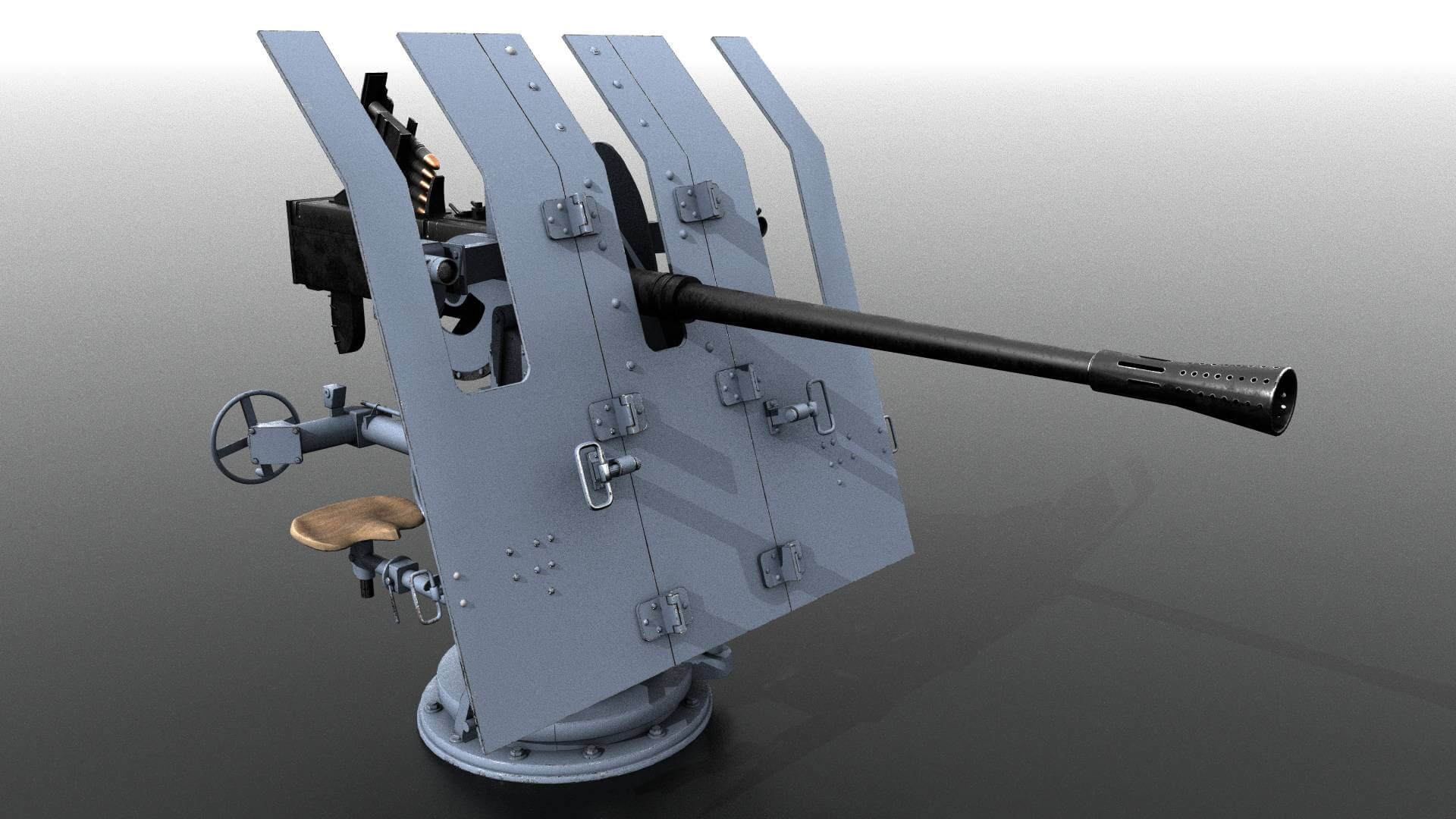 German 37mm Flak 42 - 3D Model by Carlo Cestra