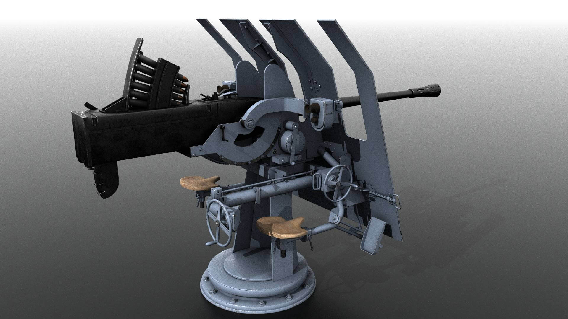 German 37mm Flak 42 - 3D Model by Carlo Cestra