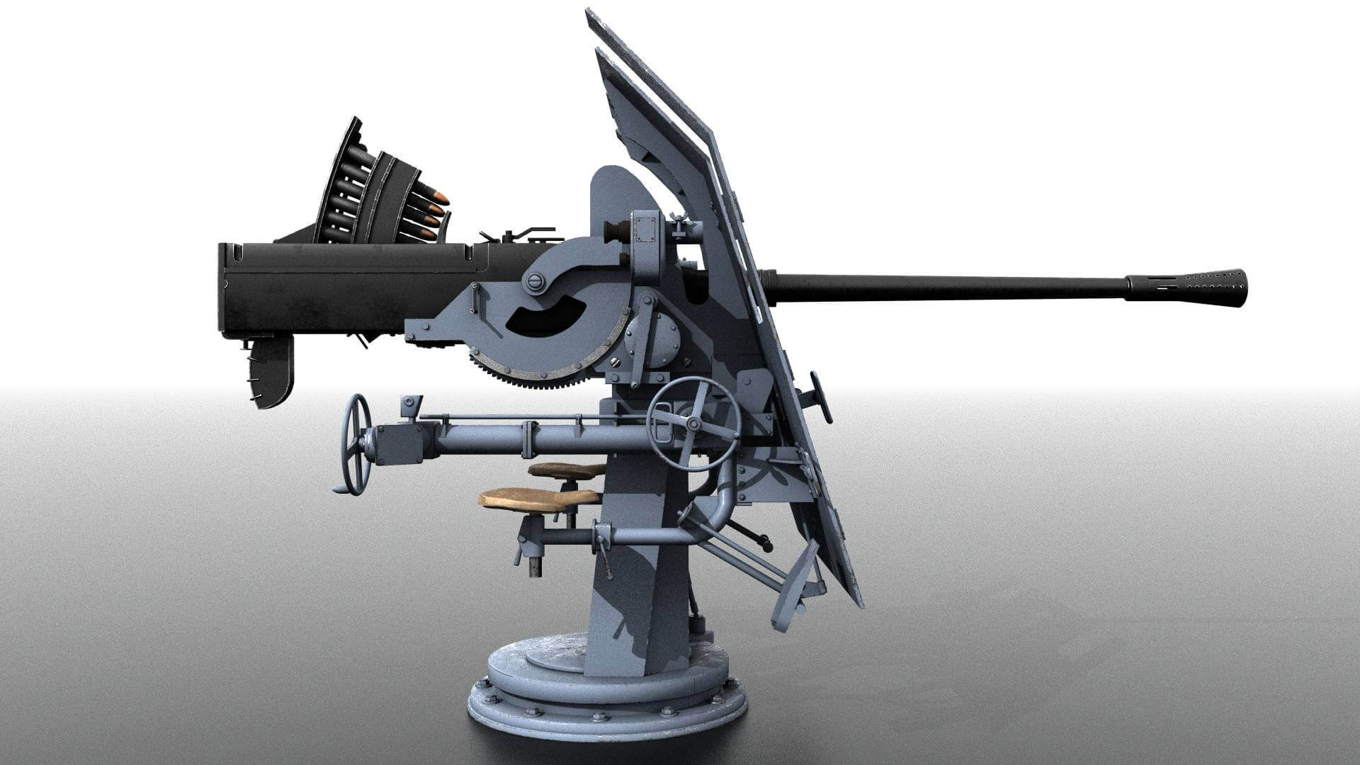 German 37mm Flak 42 - 3D Model by Carlo Cestra