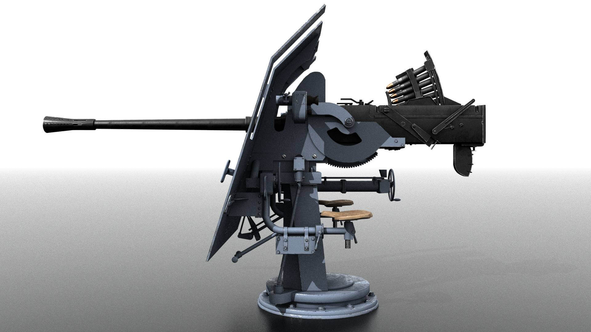 German 37mm Flak 42 - 3D Model by Carlo Cestra