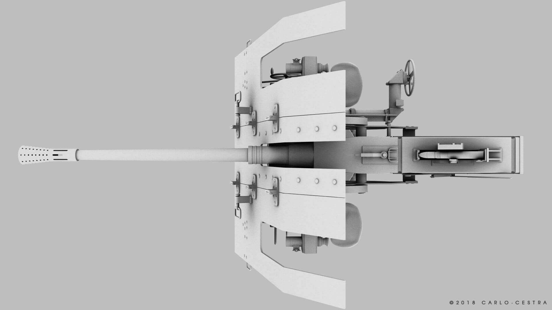 German 37mm Flak 42 - 3D Model by Carlo Cestra