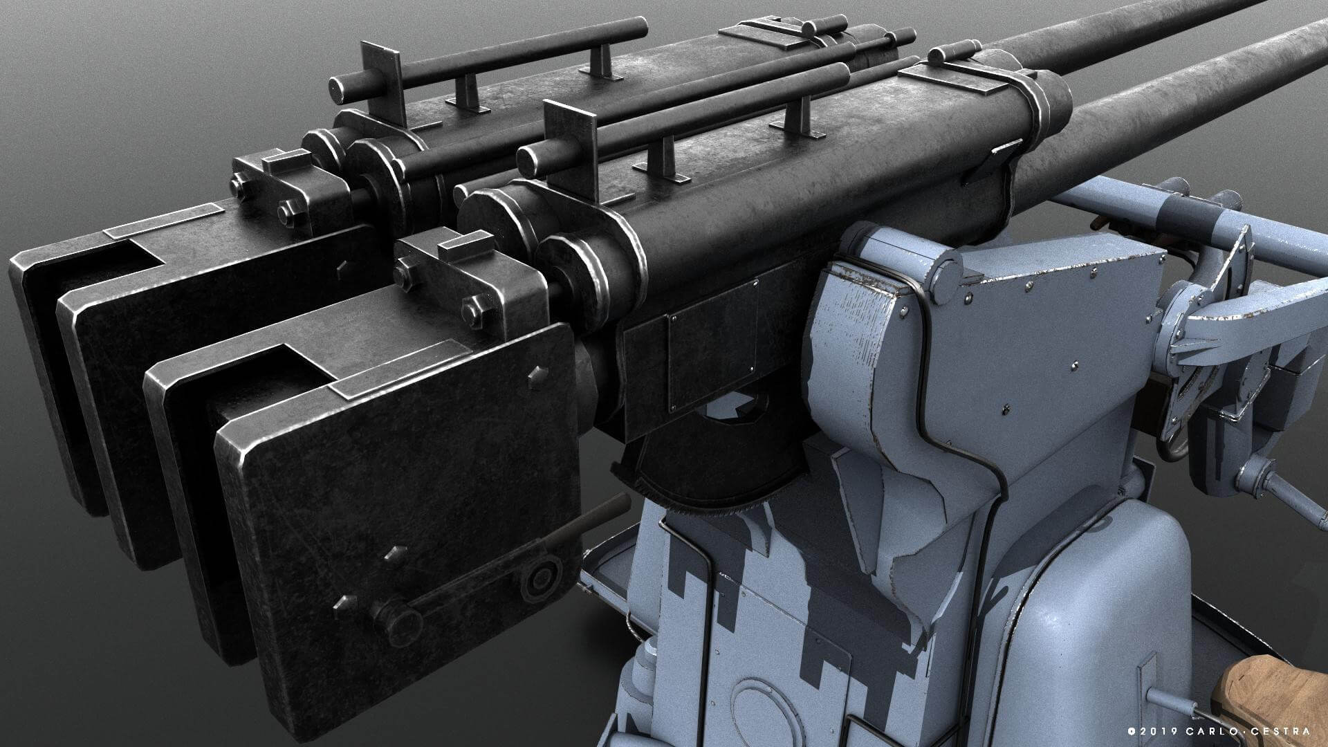 German 37mm SK C30 Anti-aircraft Gun 3D Model by Carlo Cestra