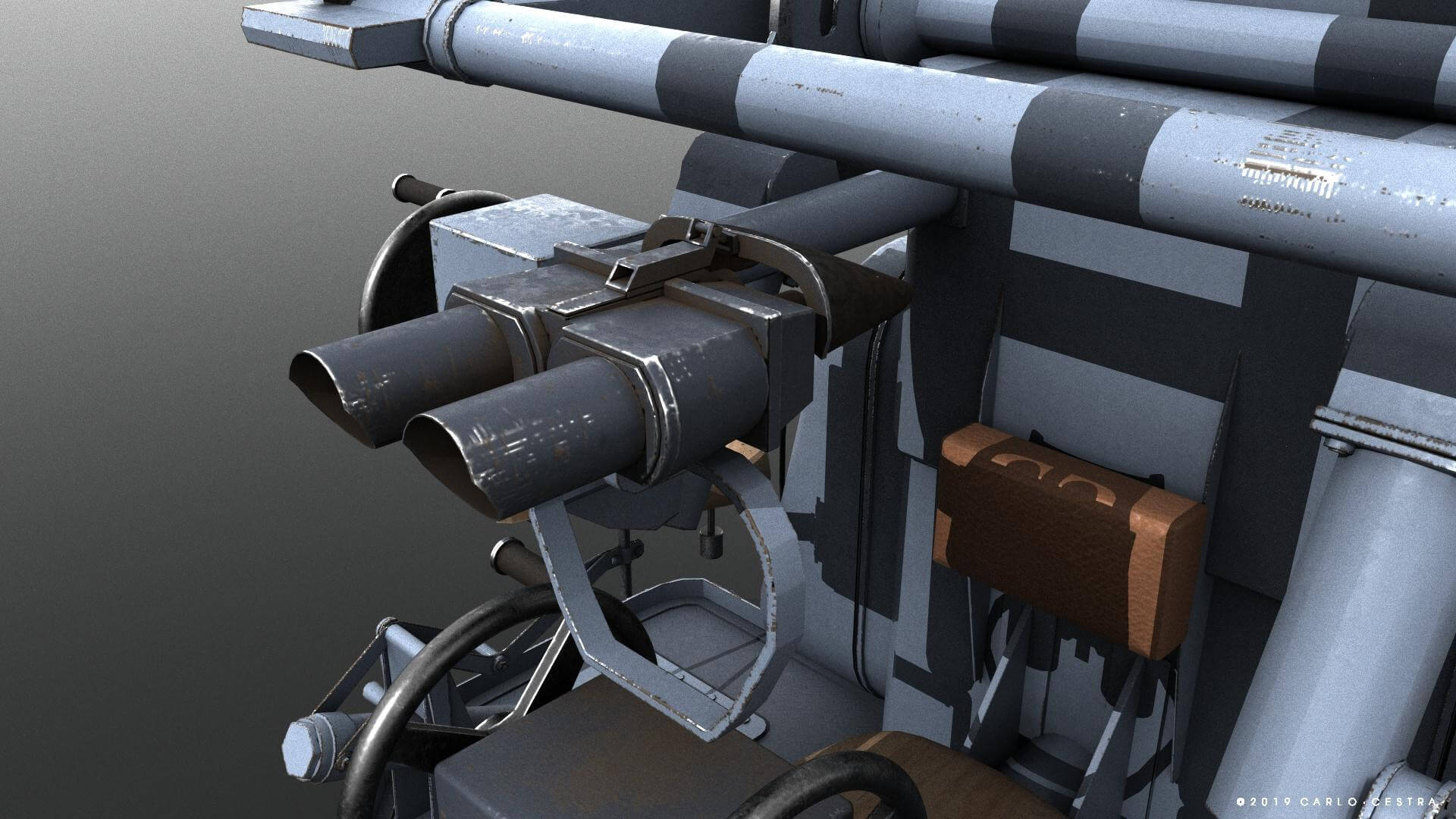 German 37mm SK C30 Anti-aircraft Gun 3D Model by Carlo Cestra