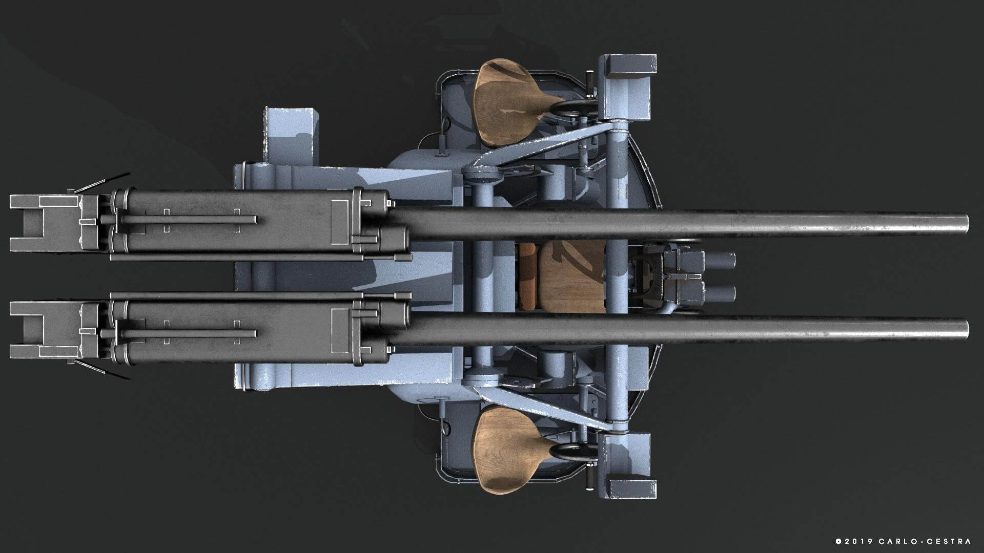 German 37mm SK C30 Anti-aircraft Gun 3D Model by Carlo Cestra