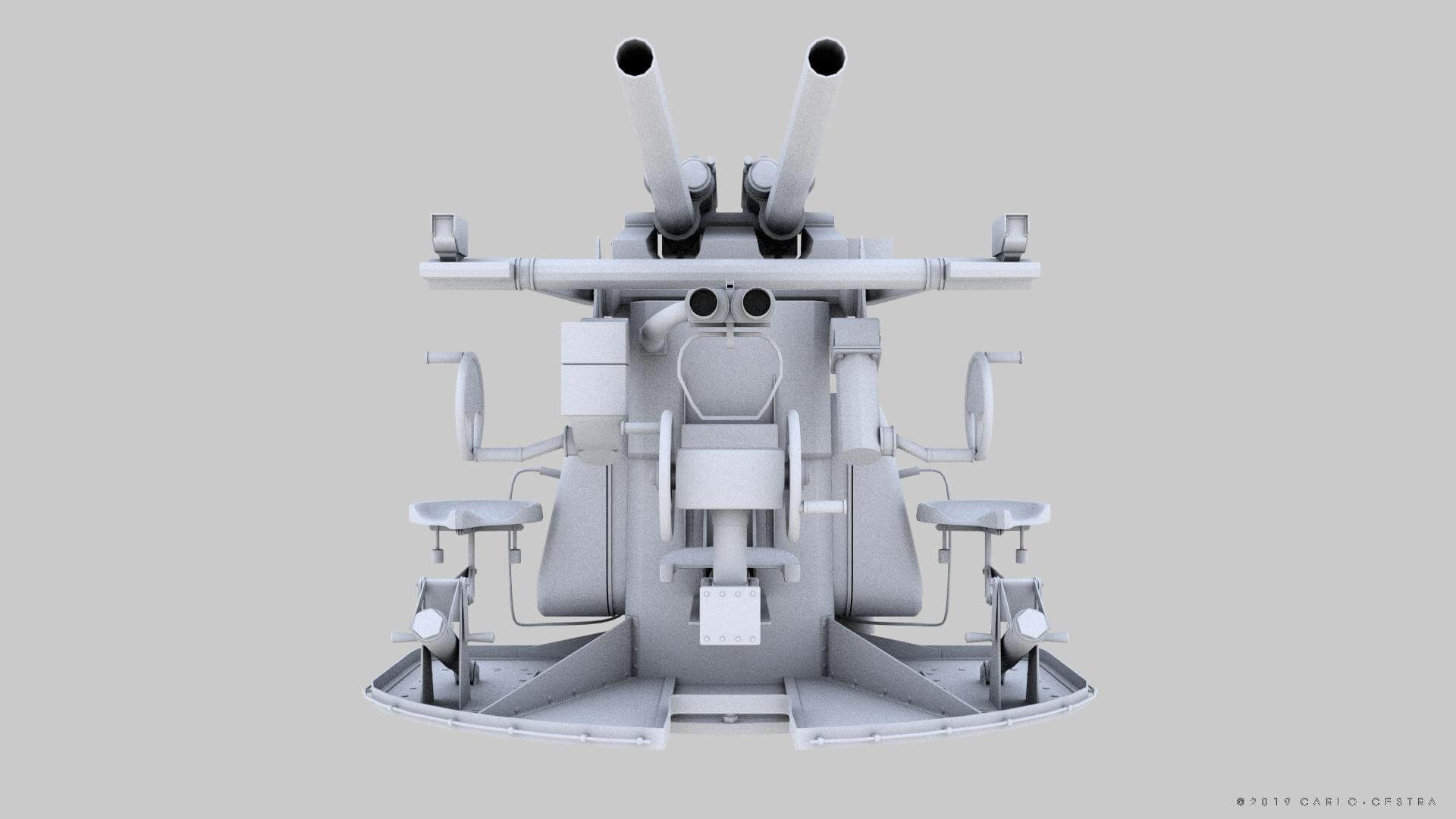 German 37mm SK C30 Anti-aircraft Gun 3D Model by Carlo Cestra