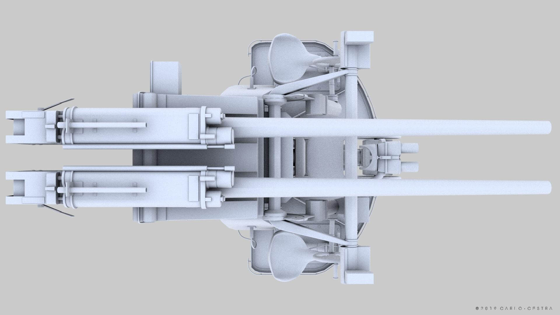 German 37mm SK C30 Anti-aircraft Gun 3D Model by Carlo Cestra