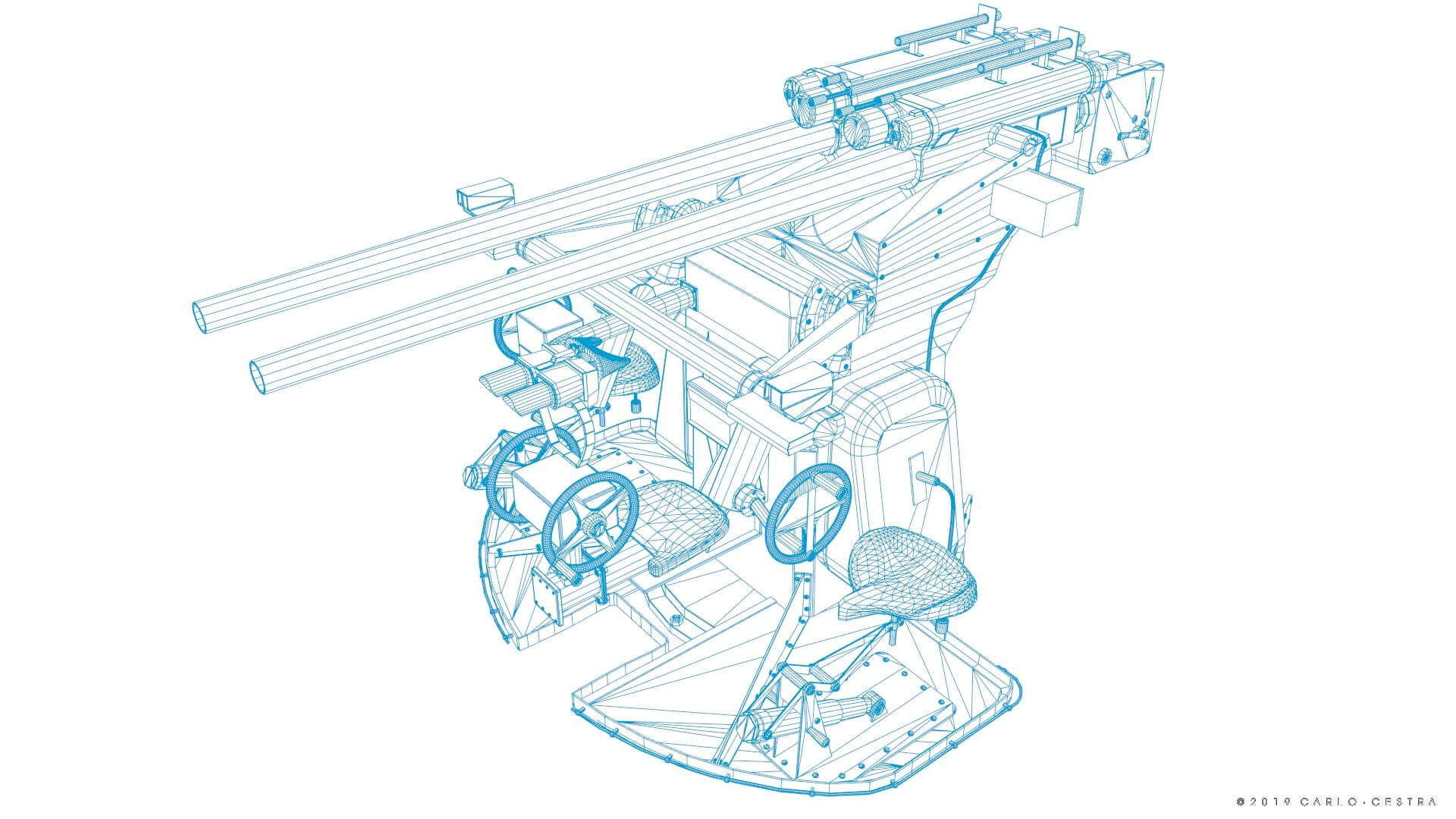 German 37mm SK C30 Anti-aircraft Gun 3D Model by Carlo Cestra