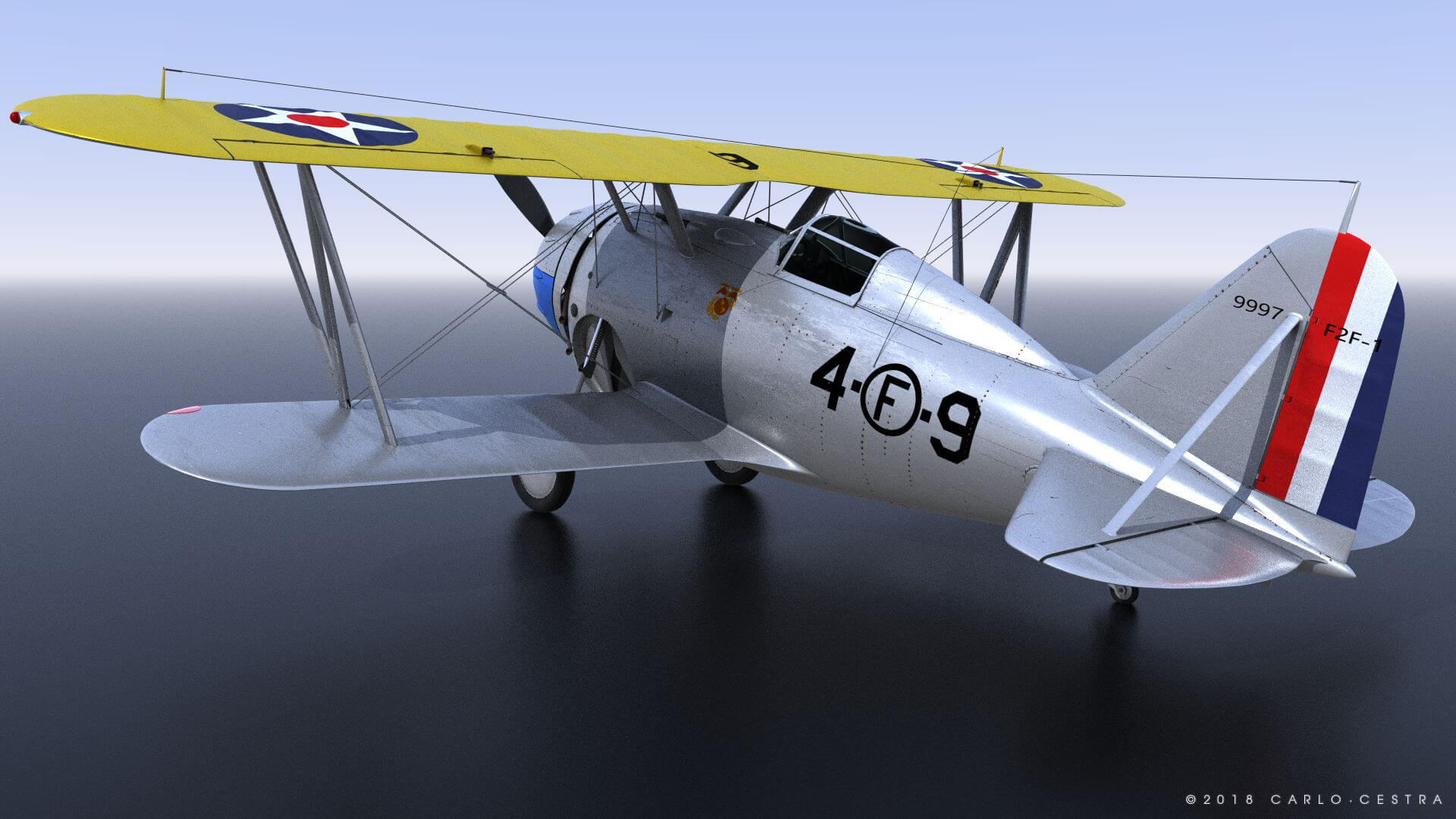 Grumman F2F-1 US Marines 1937 3D Model by Carlo Cestra