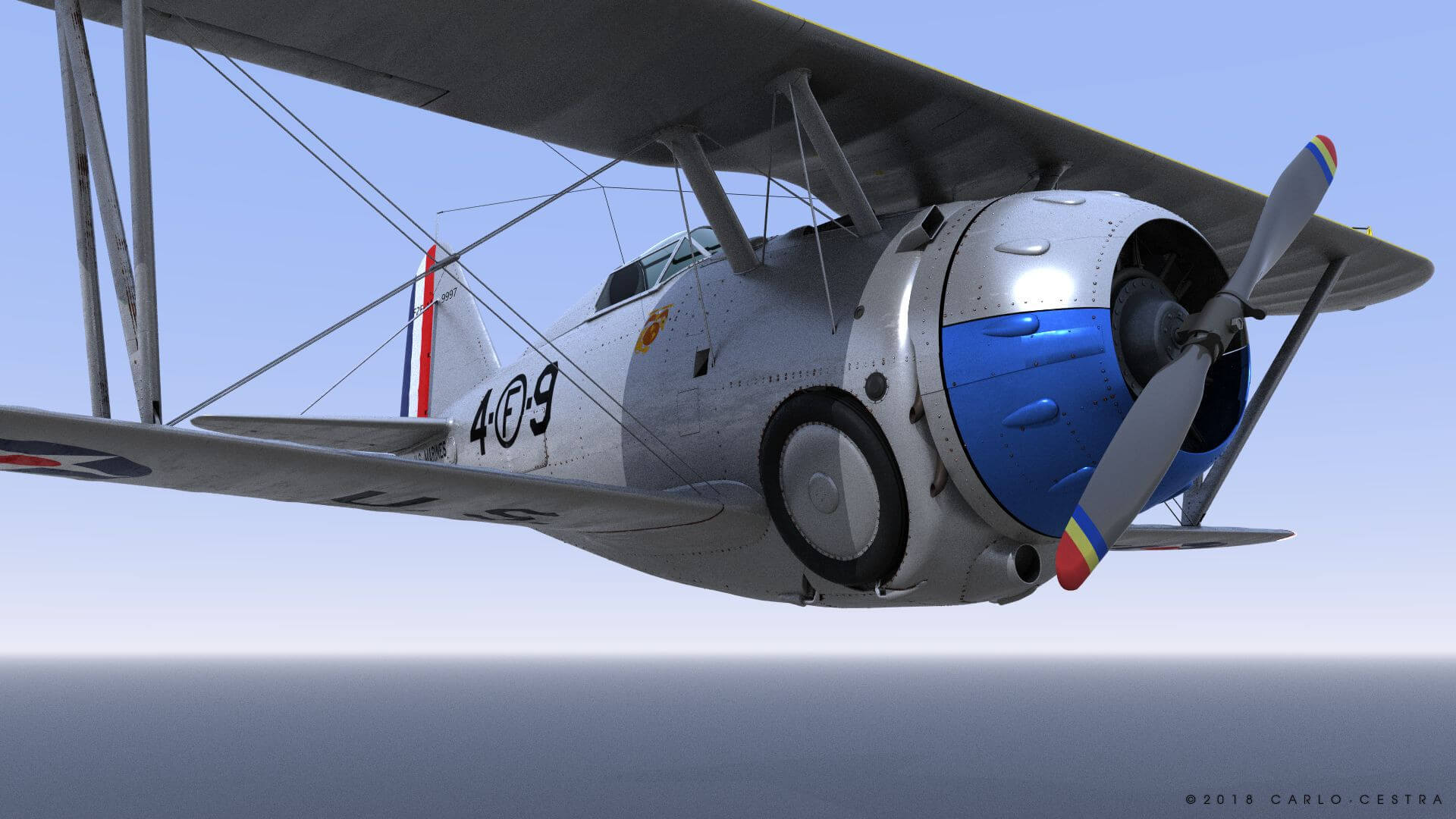 Grumman F2F-1 US Marines 1937 3D Model by Carlo Cestra