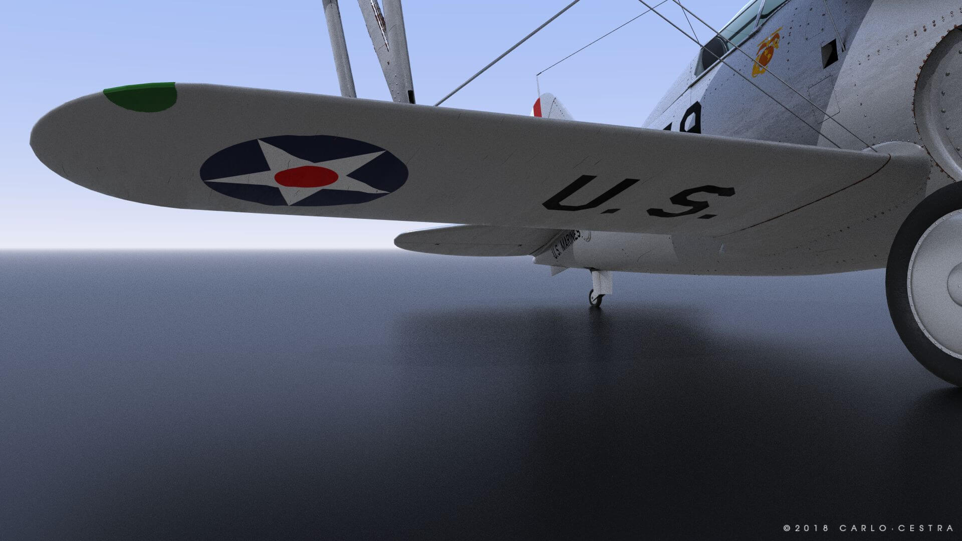 Grumman F2F-1 US Marines 1939 3D Model by Carlo Cestra