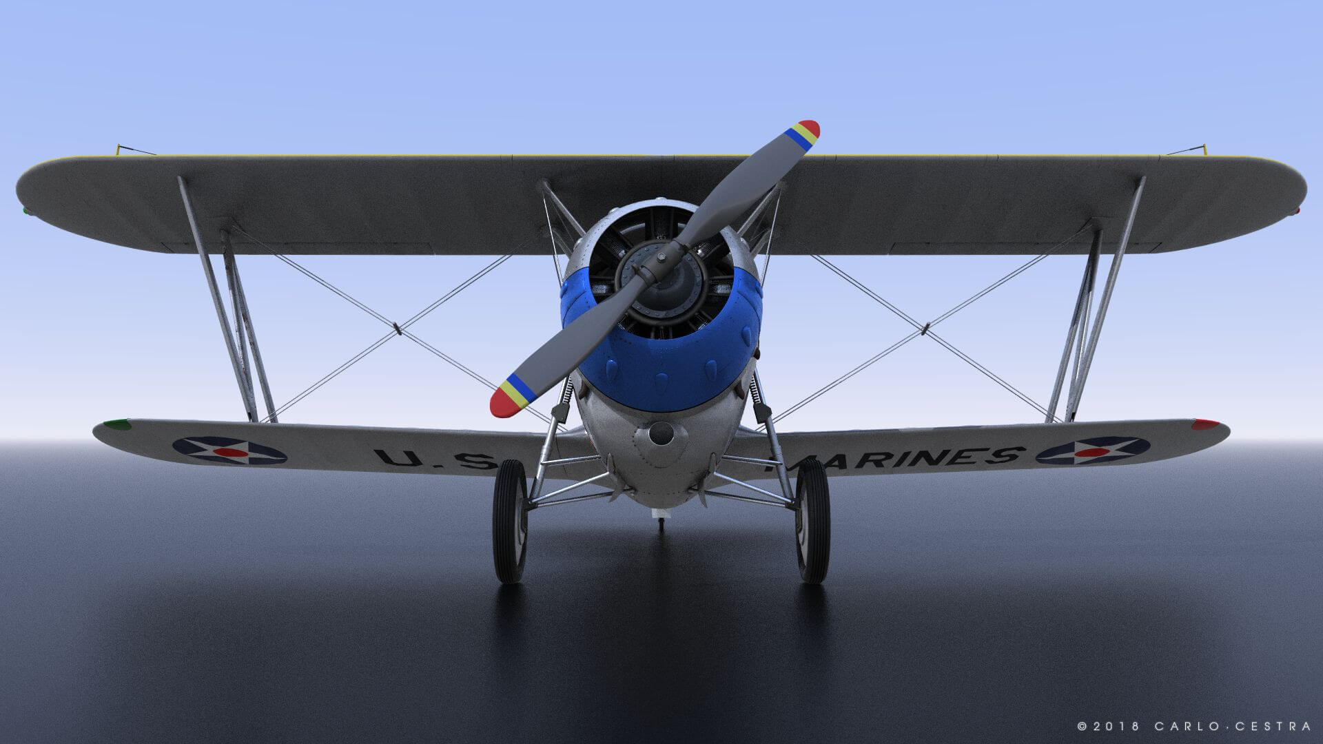 Grumman F2F-1 US Marines 1939 3D Model by Carlo Cestra