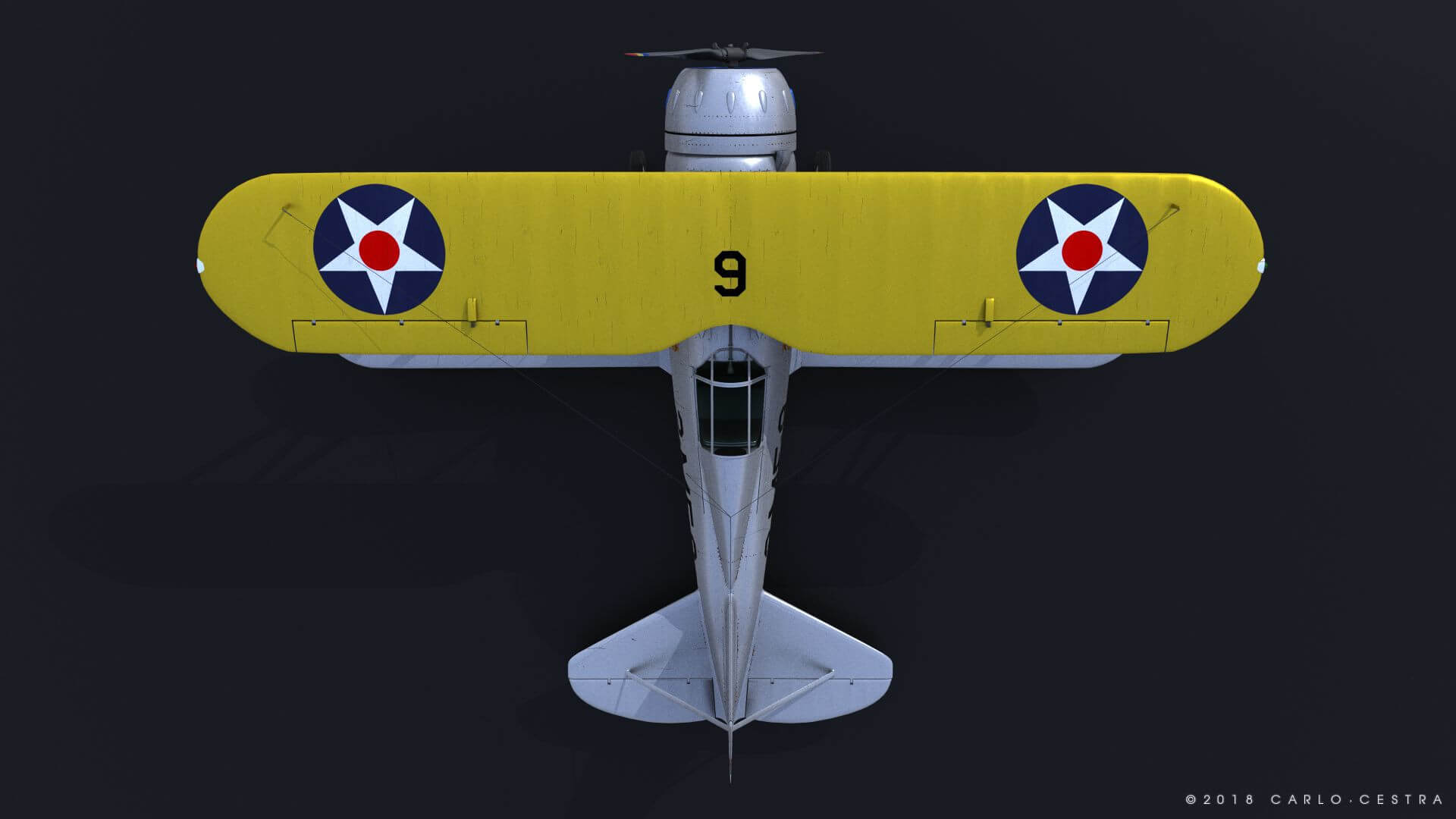 Grumman F2F-1 US Marines 1939 3D Model by Carlo Cestra