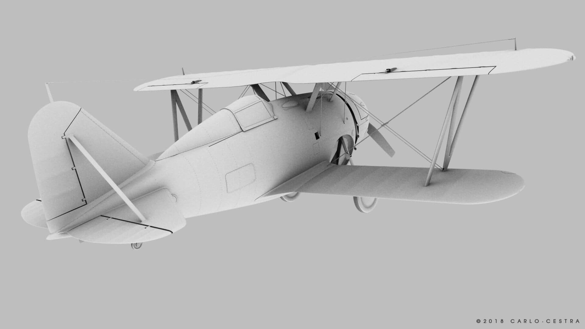 Grumman F2F-1 US Marines 1939 3D Model by Carlo Cestra