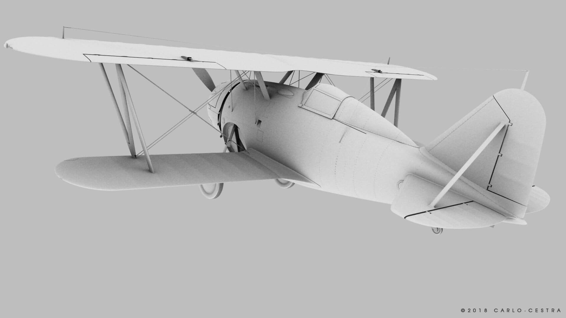 Grumman F2F-1 US Marines 1939 3D Model by Carlo Cestra
