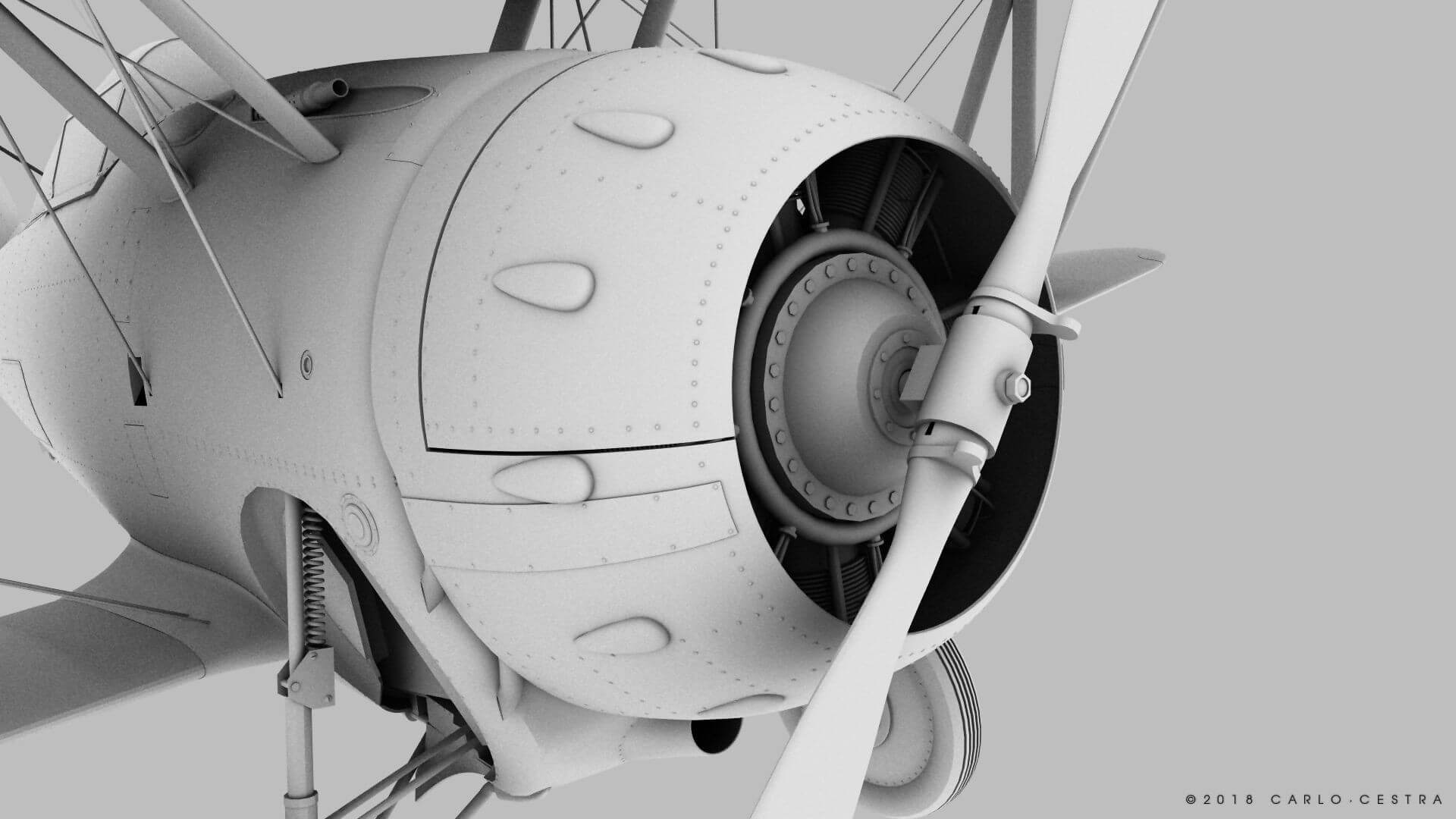 Grumman F2F-1 US Marines 1939 3D Model by Carlo Cestra