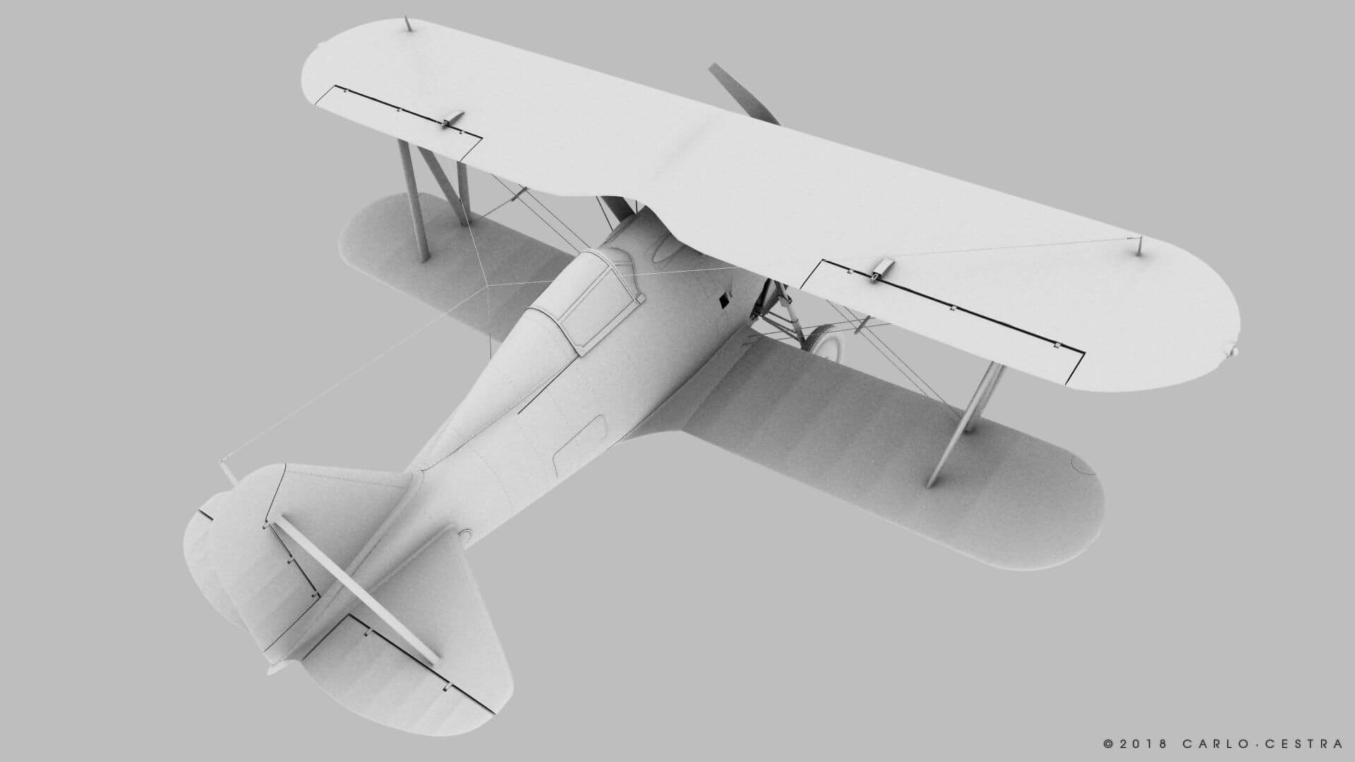 Grumman F2F-1 US Marines 1939 3D Model by Carlo Cestra