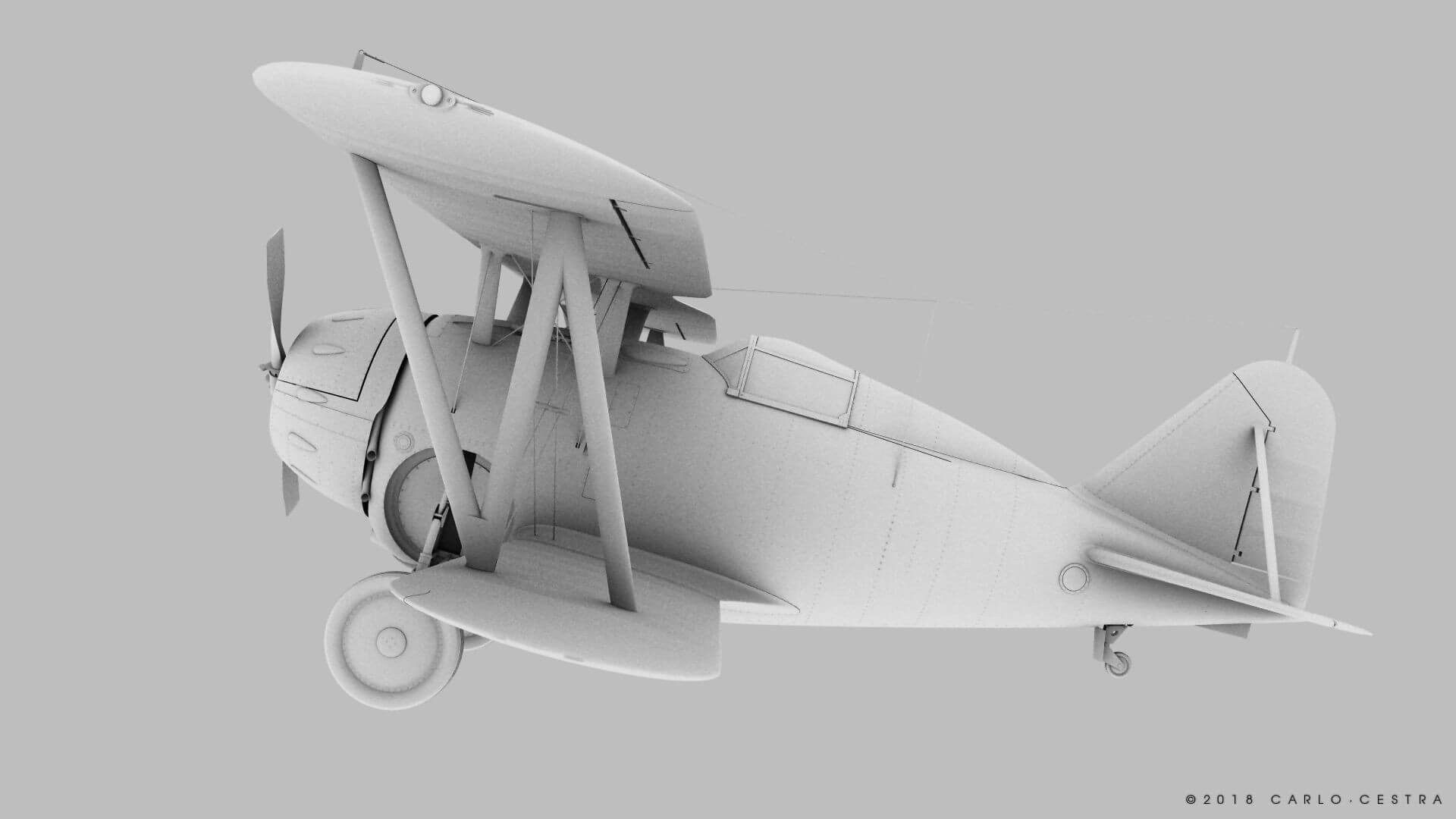 Grumman F2F-1 US Marines 1939 3D Model by Carlo Cestra