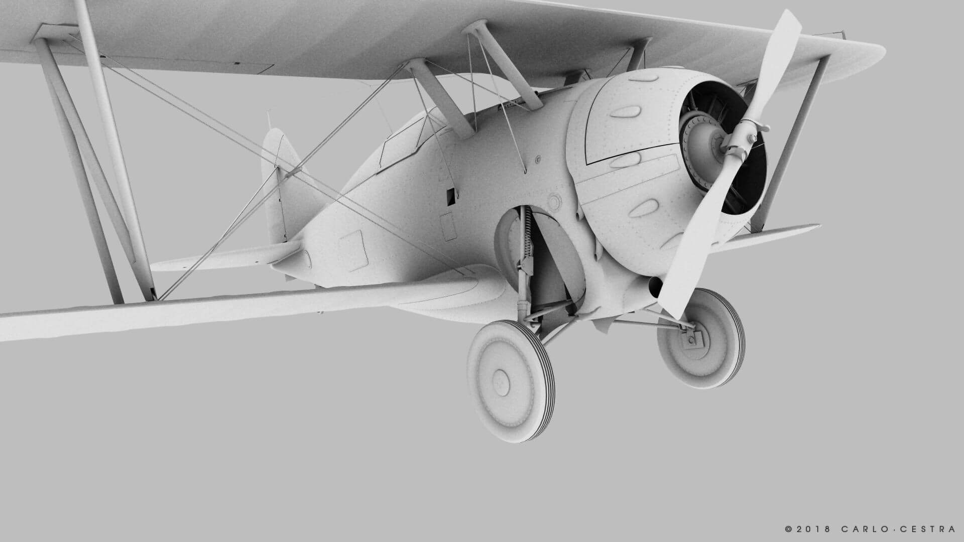 Grumman F2F-1 US Marines 1939 3D Model by Carlo Cestra