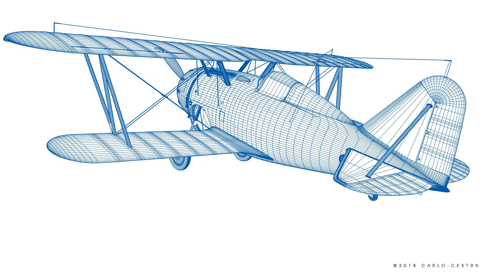 Grumman F2F-1 US Marines 1939 3D Model by Carlo Cestra