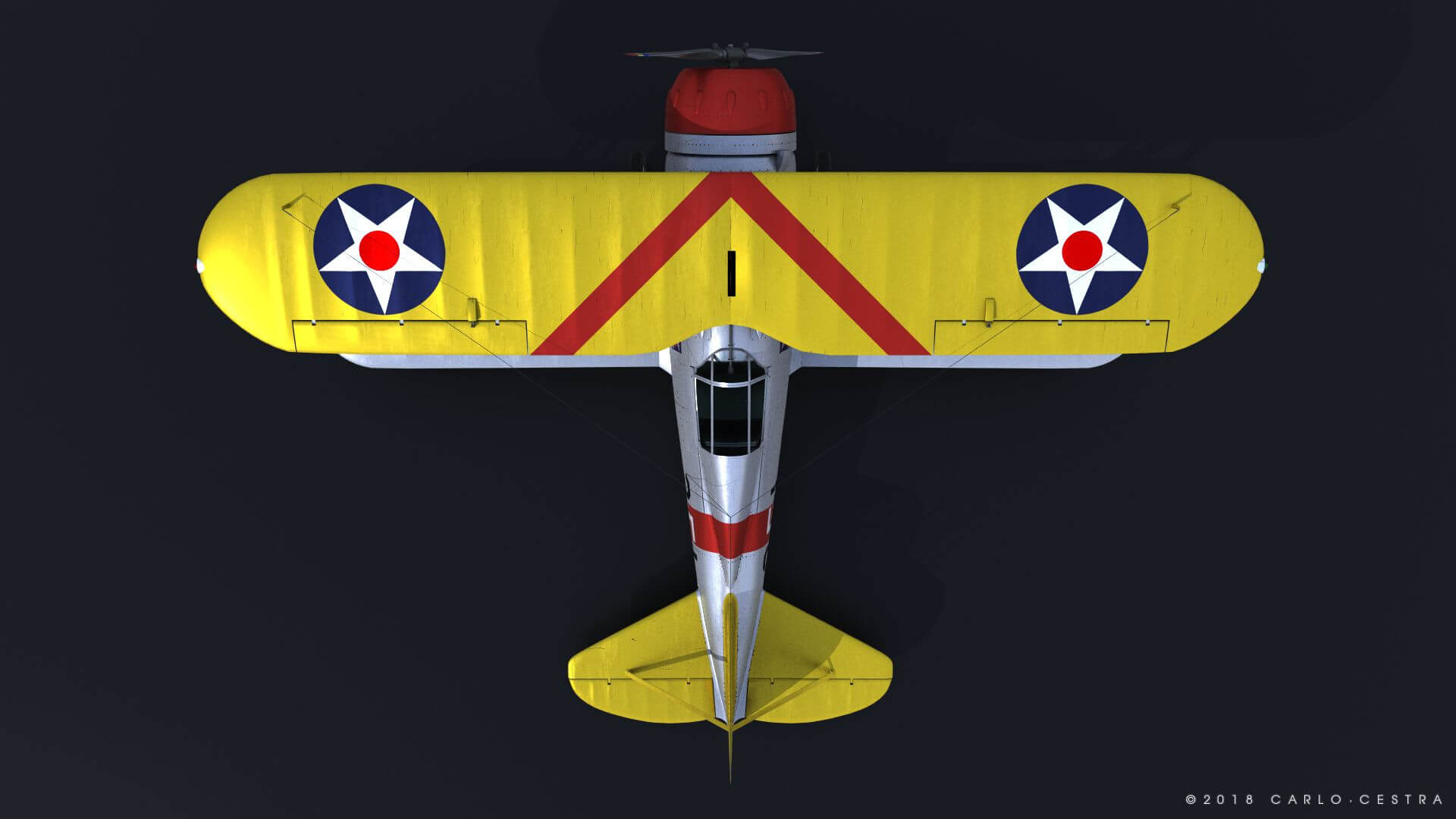 Grumman F2F-1 USS Lexington CV-2 1935-36 3D Model by Carlo Cestra