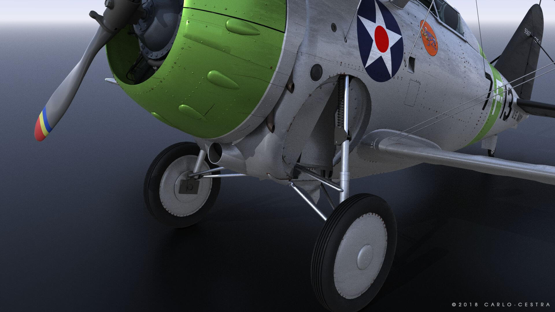 Grumman F2F-1 USS Wasp CV-7 1937 3D Model by Carlo Cestra