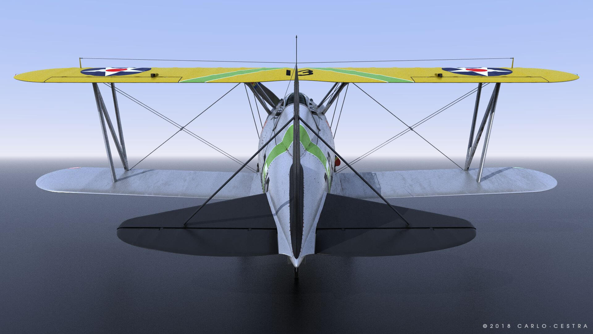 Grumman F2F-1 USS Wasp CV-7 1937 3D Model by Carlo Cestra