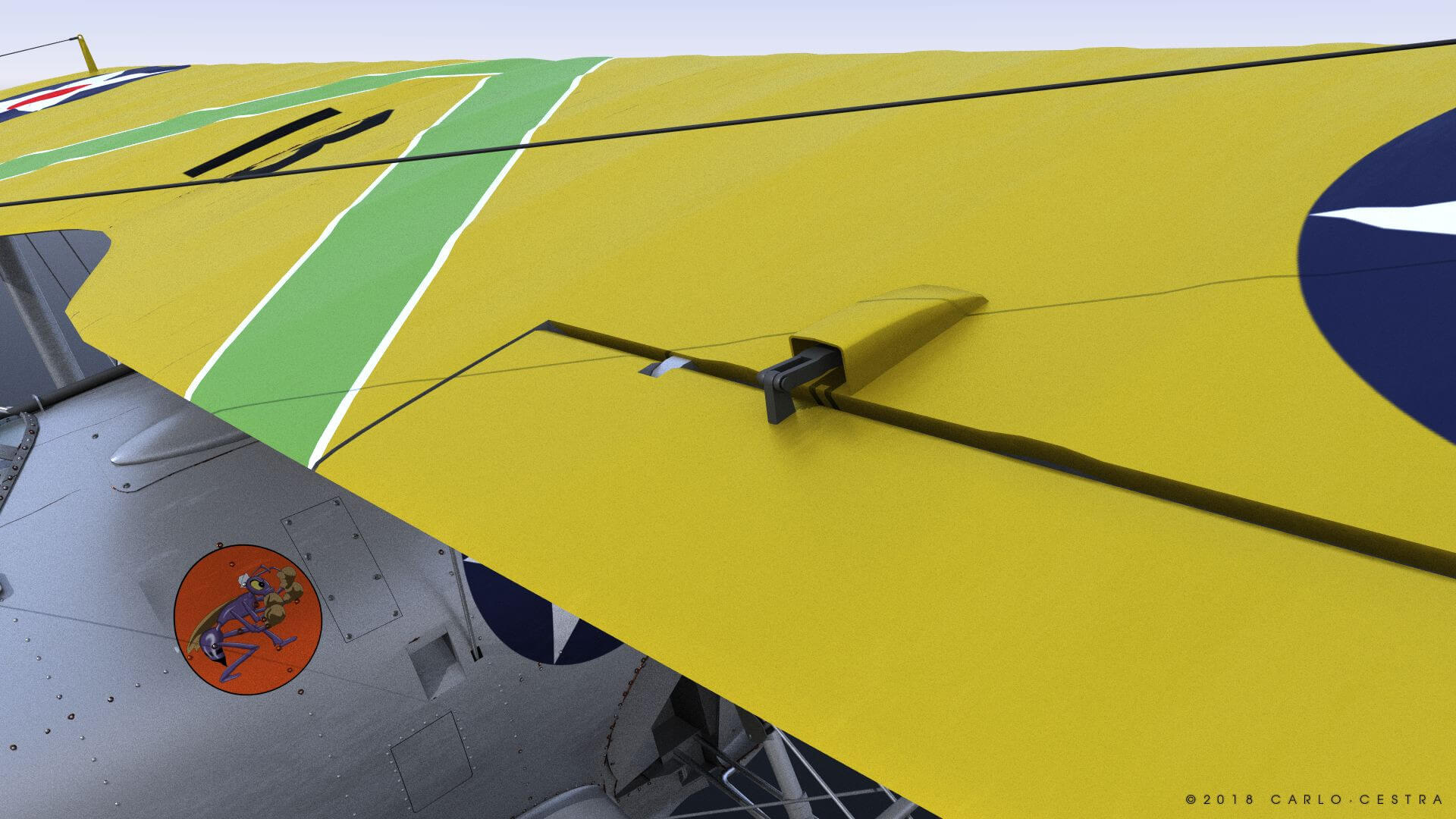 Grumman F2F-1 USS Wasp CV-7 1937 3D Model by Carlo Cestra