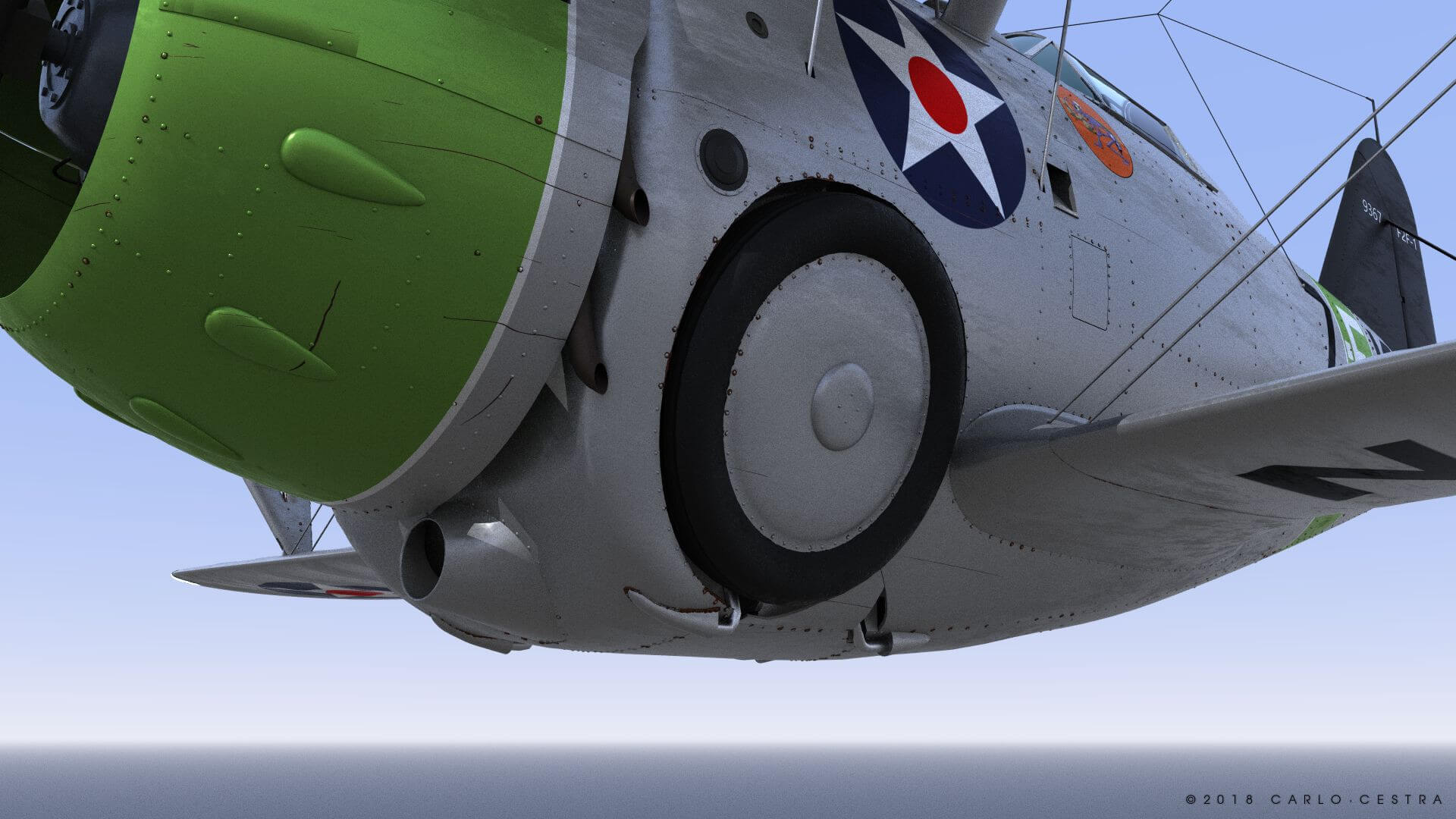 Grumman F2F-1 USS Wasp CV-7 1937 3D Model by Carlo Cestra