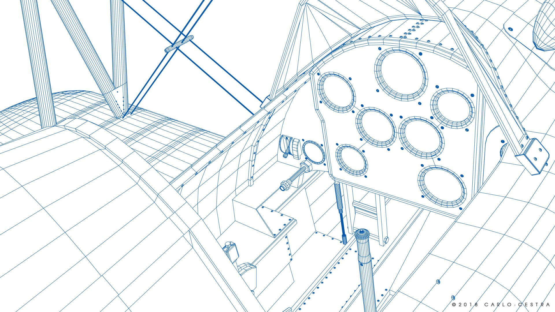Grumman F2F-1 USS Wasp CV-7 1937 3D Model by Carlo Cestra